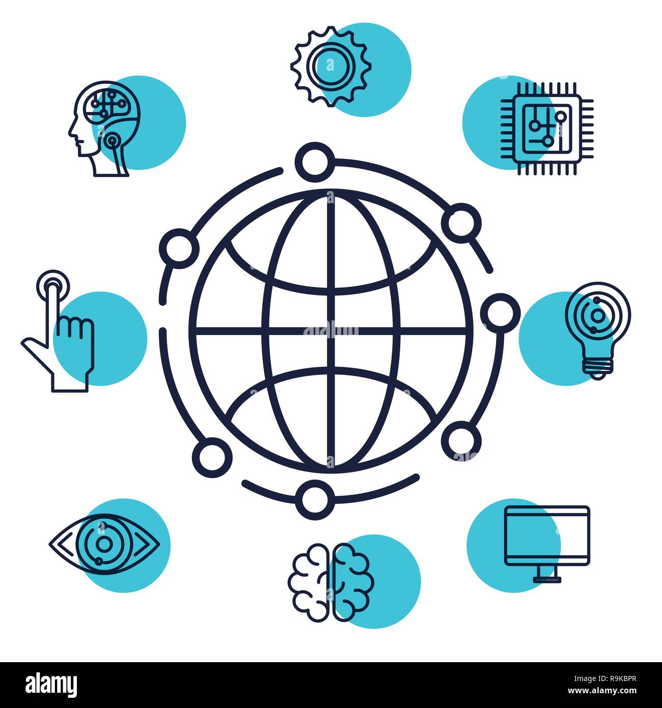 Artificial intelligence planet Stock Vector Images - Alamy