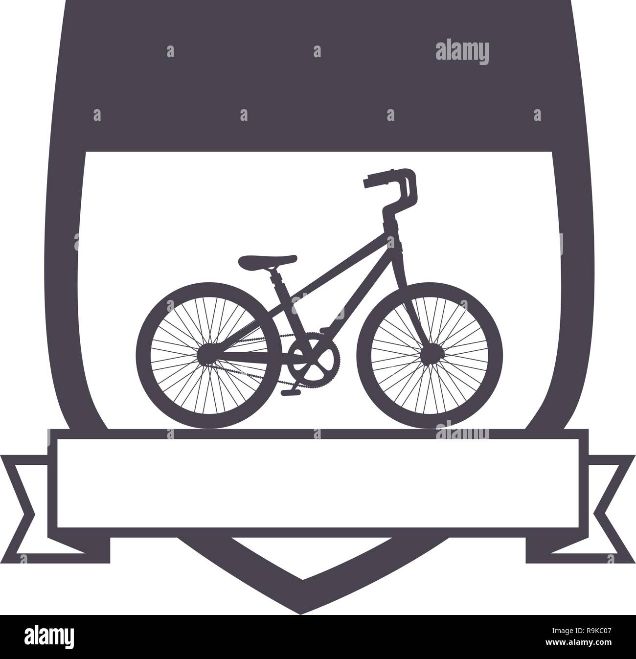 shield with bicycle vehicle Stock Vector Image & Art - Alamy