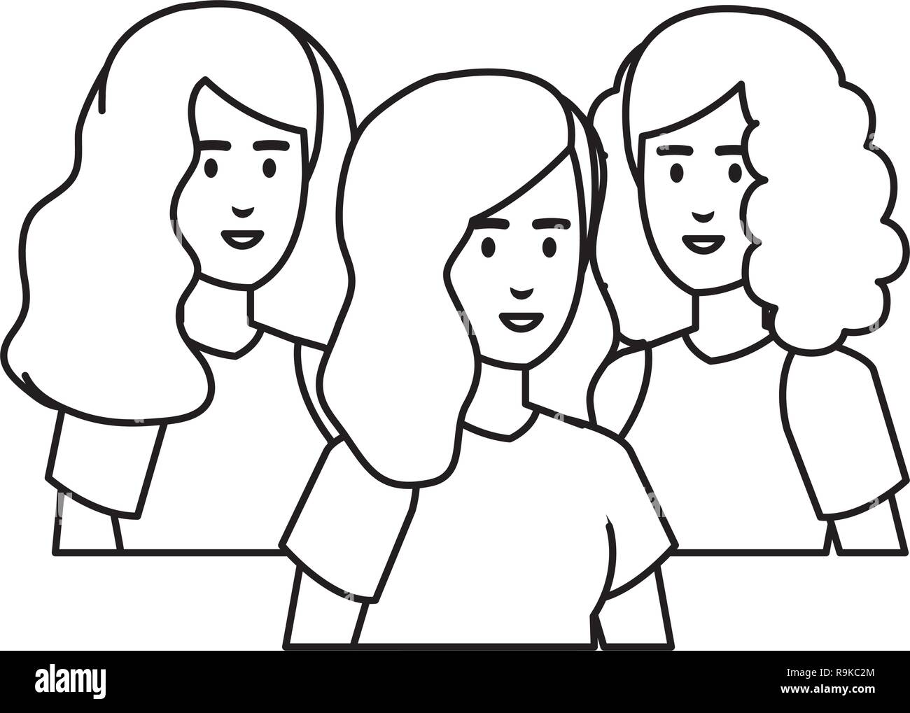 Diverse young women characters Stock Vector Images - Alamy