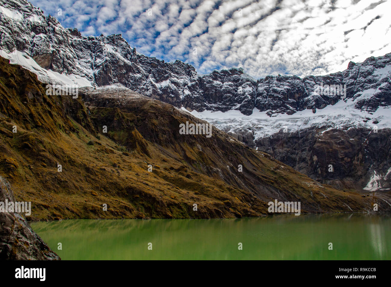 Wonderful Laguna Amarilla inside the crater of volcano El Altar ...