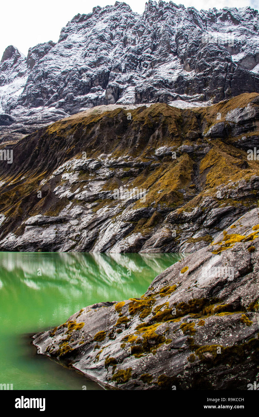 Wonderful Laguna Amarilla inside the crater of volcano El Altar ...