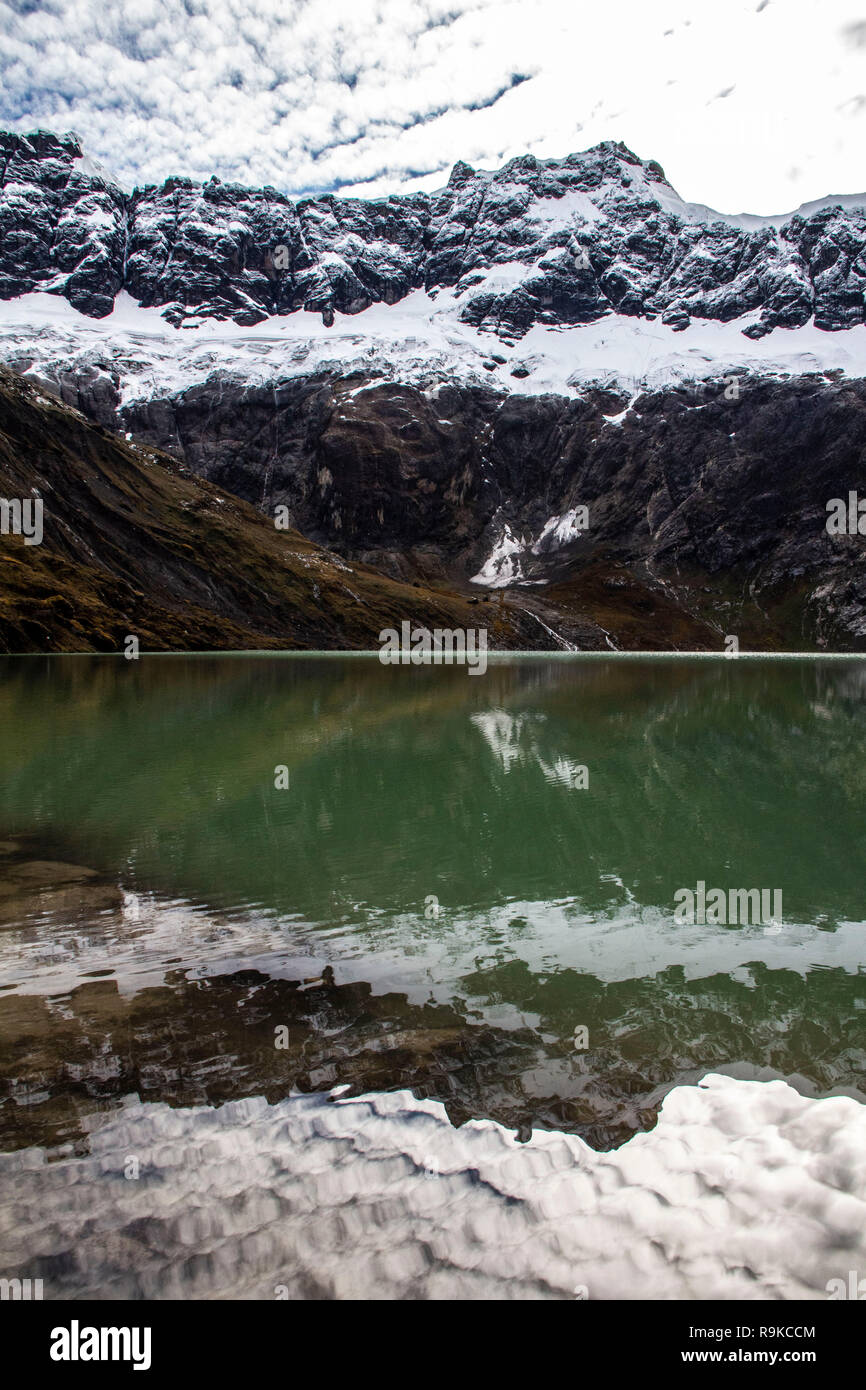 Wonderful Laguna Amarilla inside the crater of volcano El Altar ...