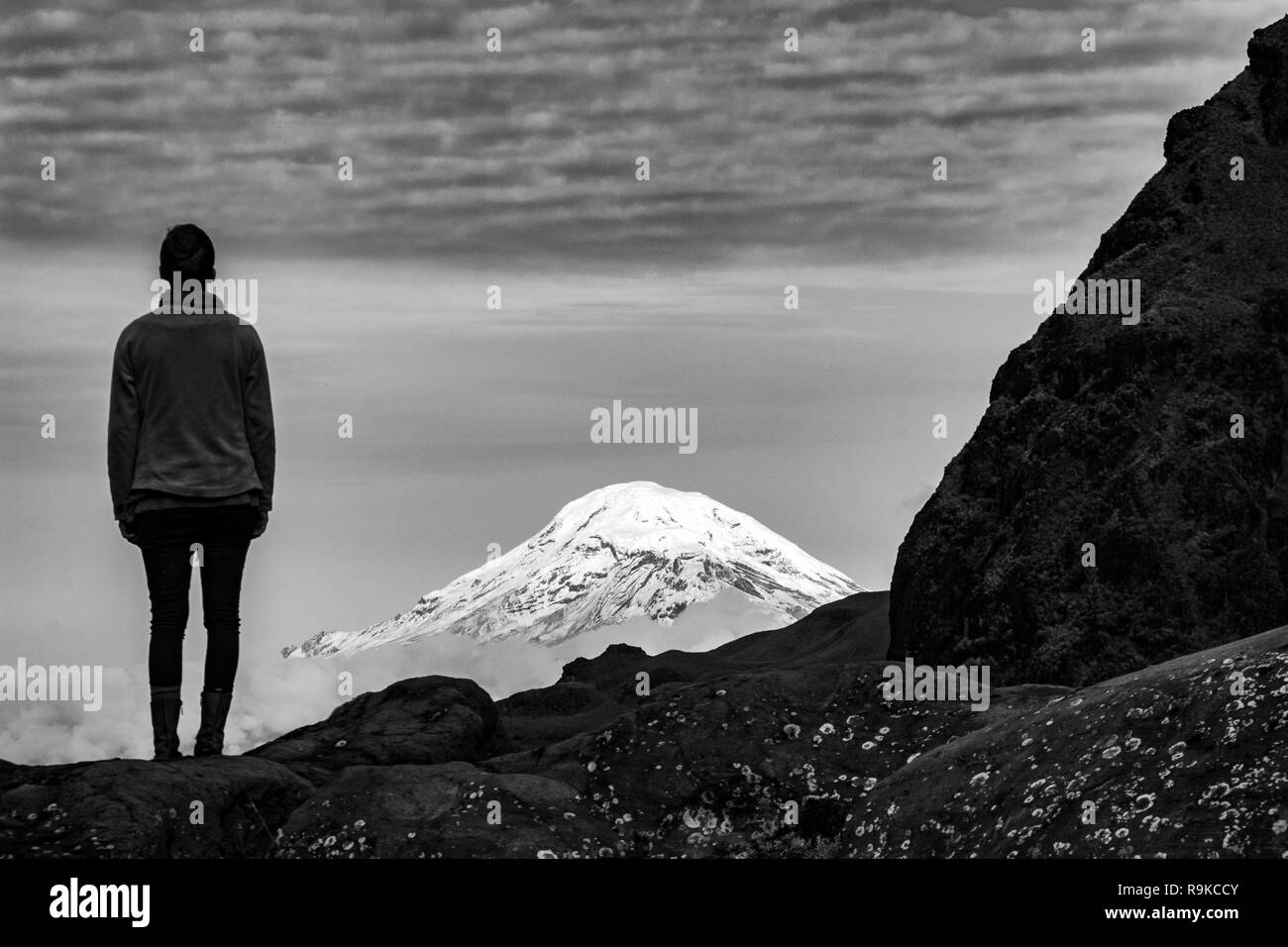 View of Volcano Chimborazo from volcano El Altar, Riobamba, Ecuador ...