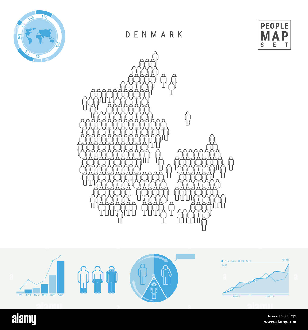 Denmark People Icon Map. People Crowd in the Shape of a Map of Denmark ...
