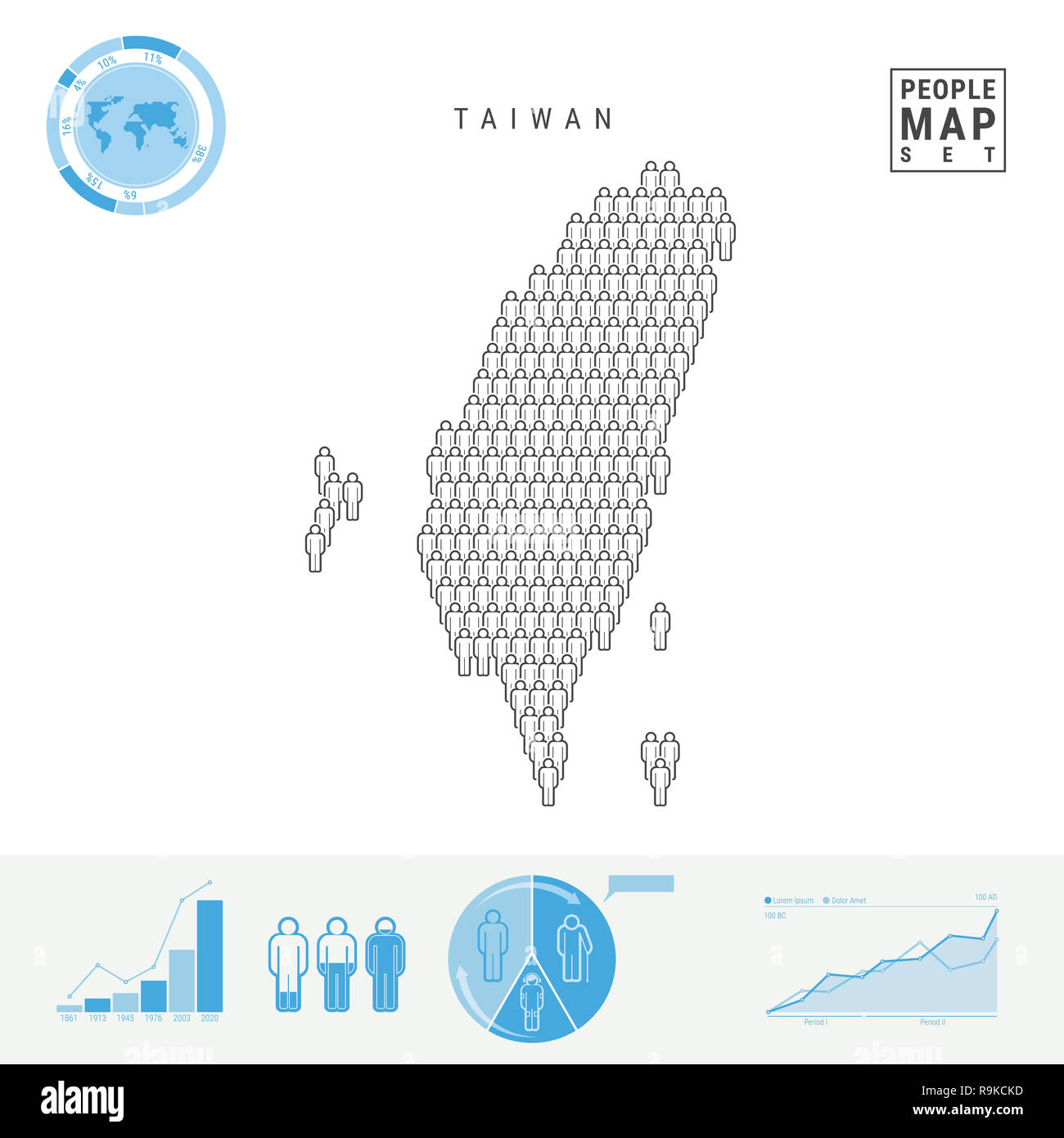 Taiwan People Icon Map. People Crowd in the Shape of a Map of Taiwan ...
