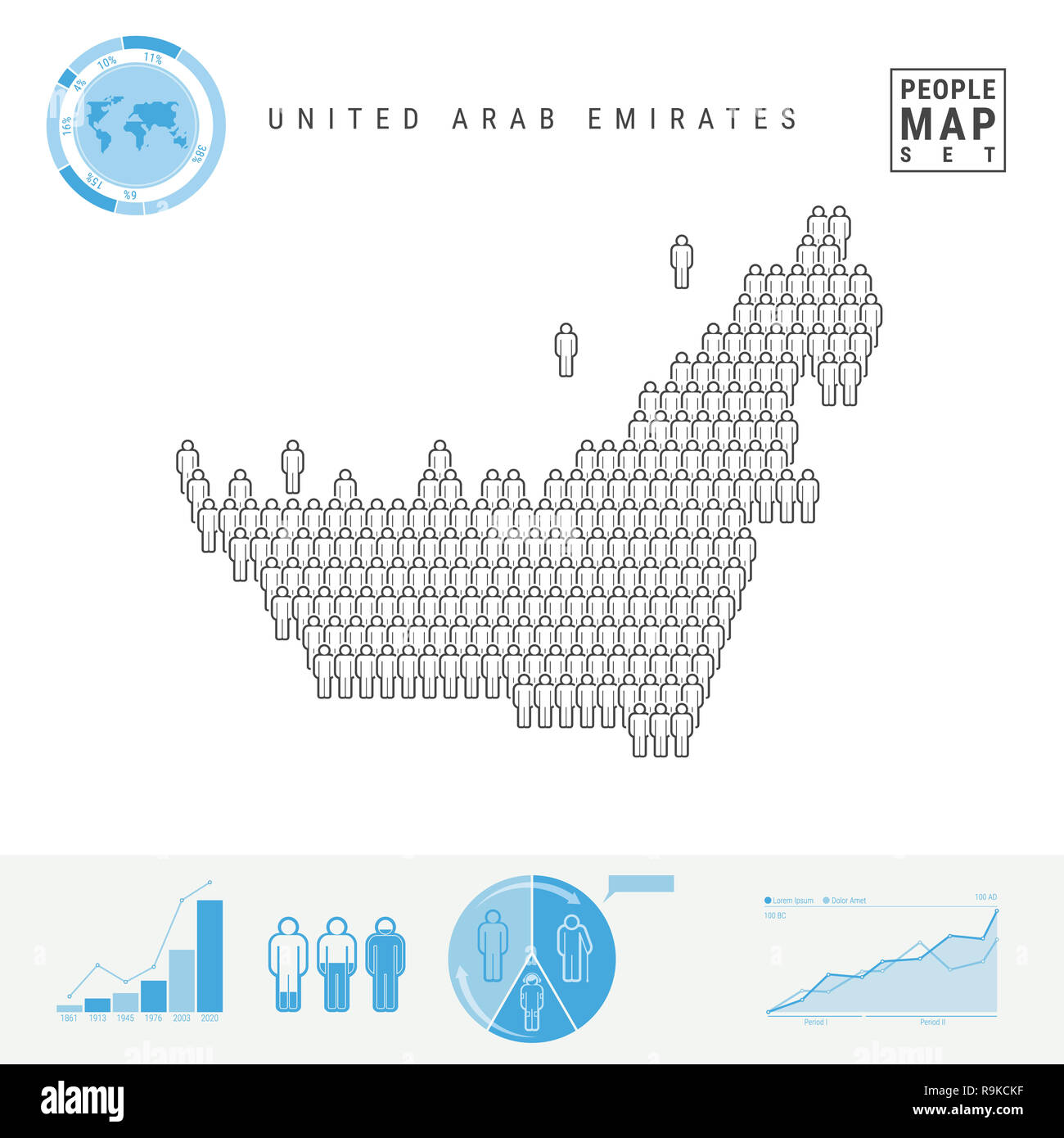 United Arab Emirates People Icon Map. People Crowd in the Shape of a ...