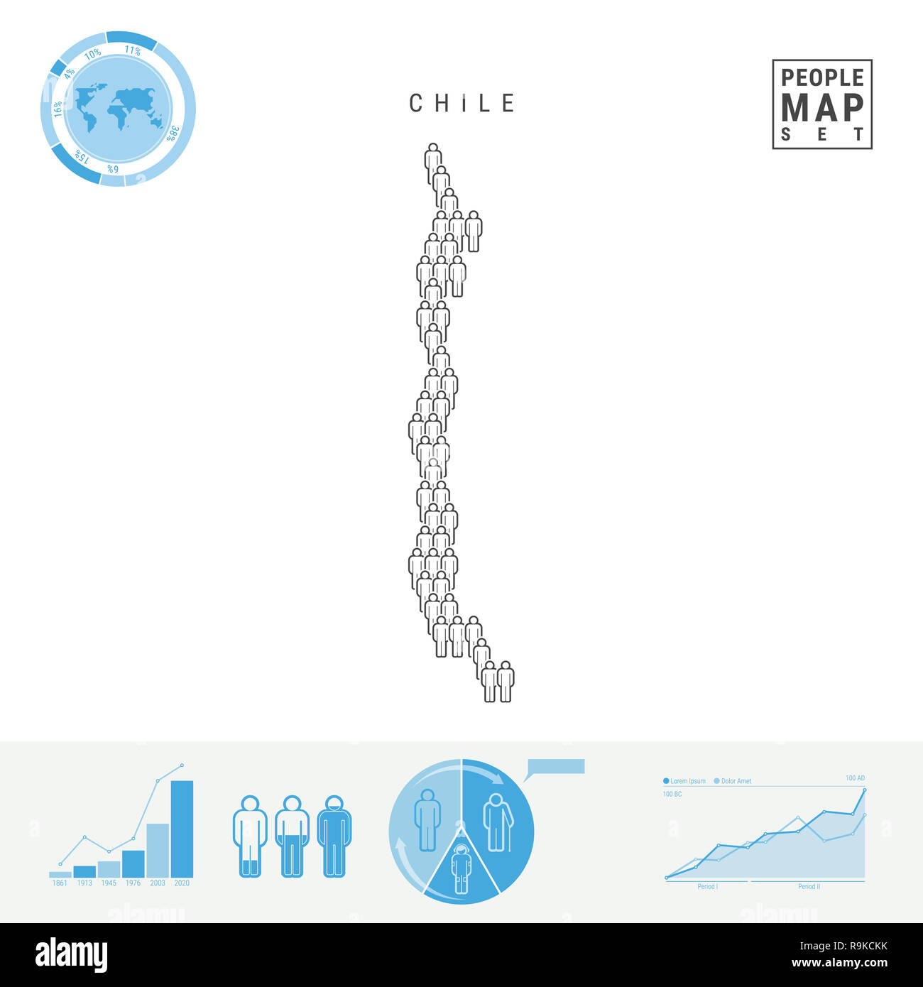 Chile People Icon Map. People Crowd in the Shape of a Map of Chile ...