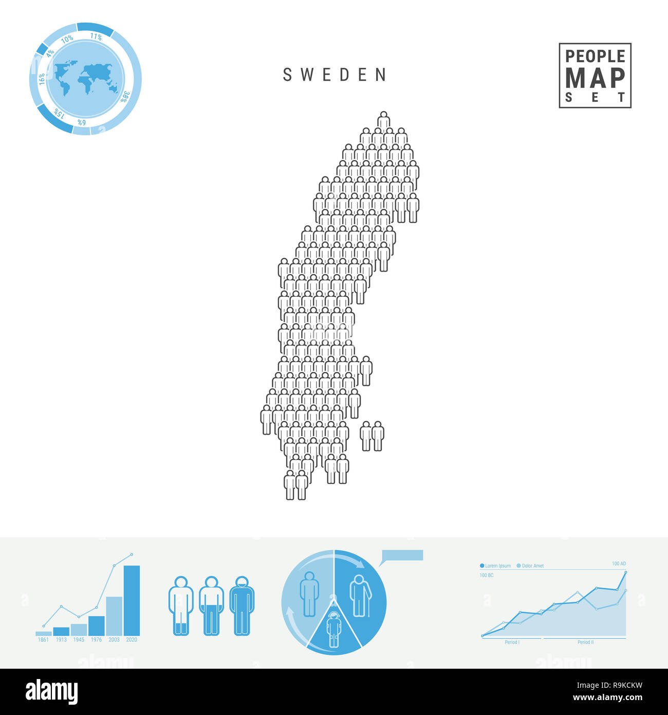 Sweden People Icon Map. People Crowd in the Shape of a Map of Sweden ...