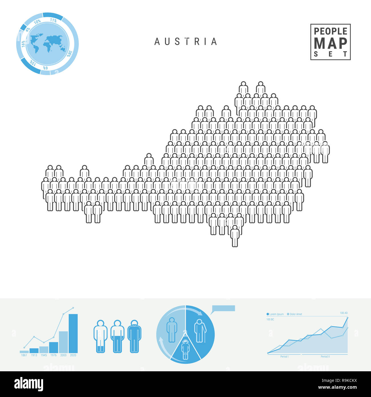 Austria People Icon Map. People Crowd in the Shape of a Map of Austria ...