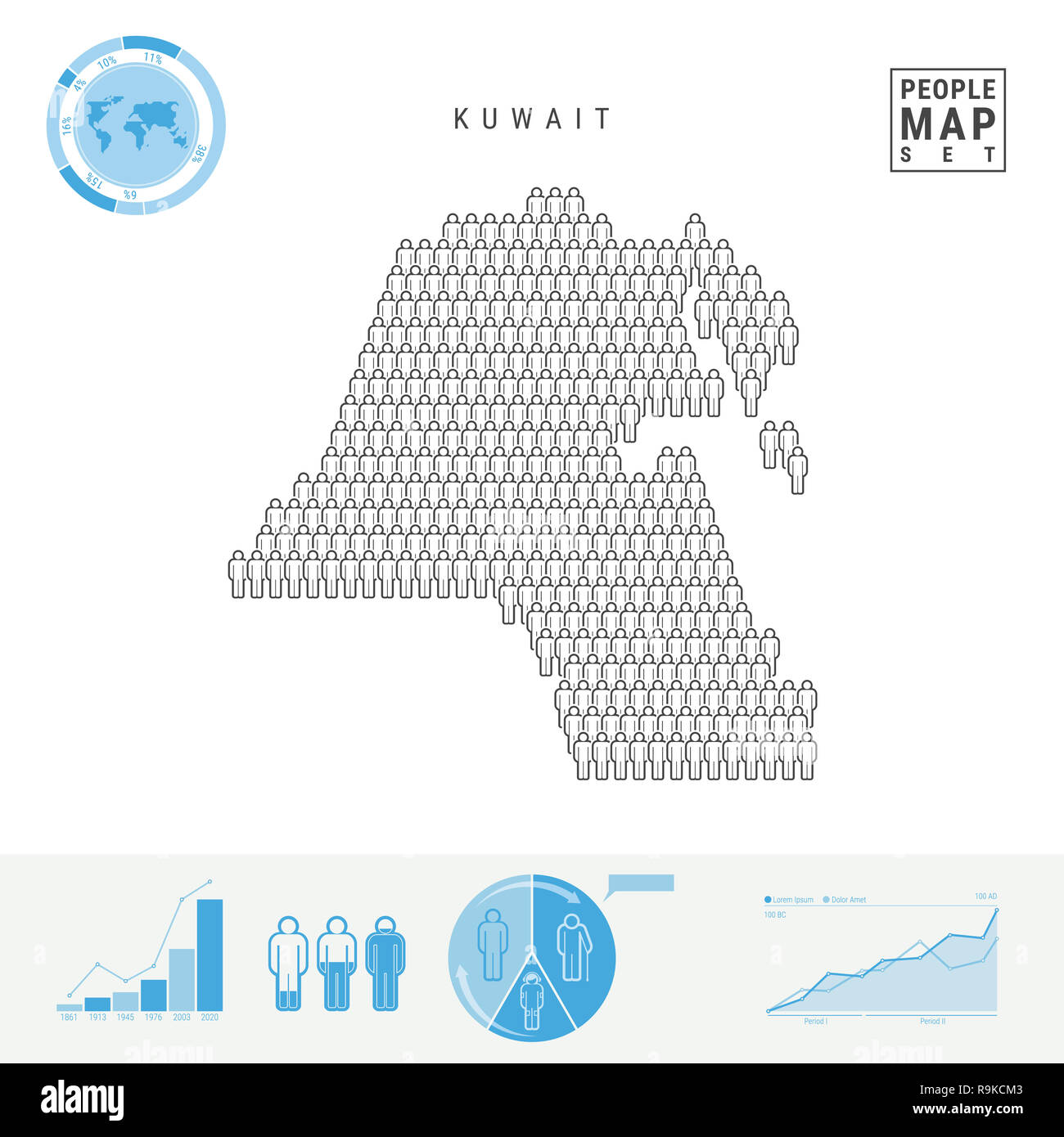 Kuwait People Icon Map. People Crowd in the Shape of a Map of Kuwait ...