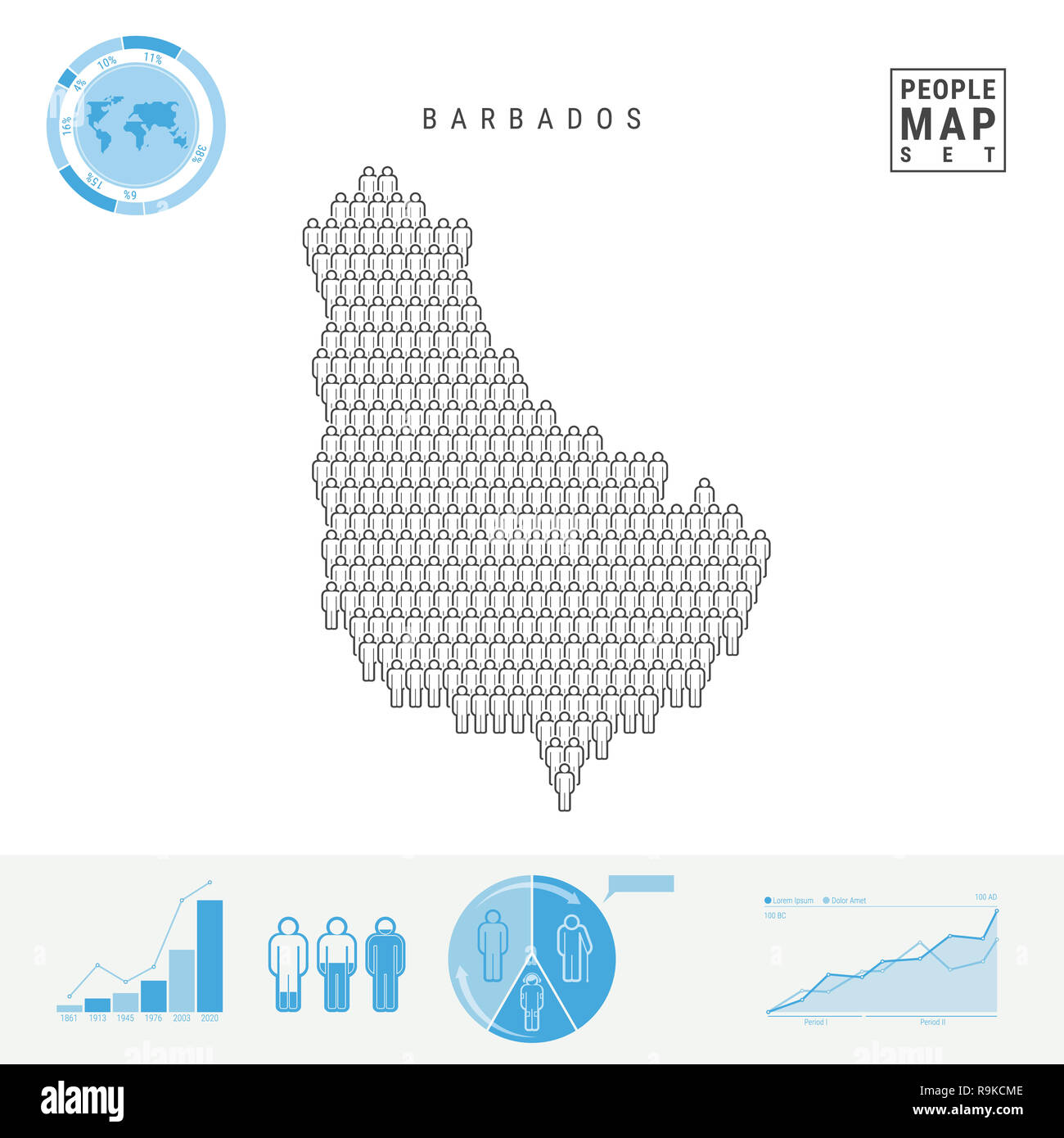 Barbados People Icon Map. People Crowd in the Shape of a Map of ...