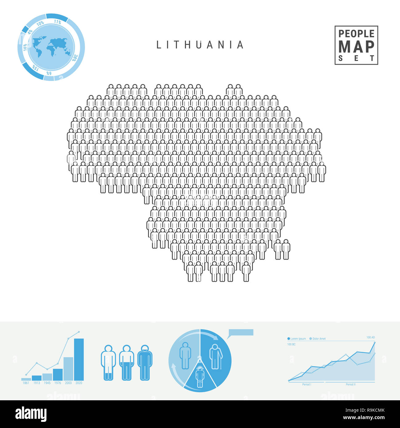 Lithuania People Icon Map. People Crowd in the Shape of a Map of ...