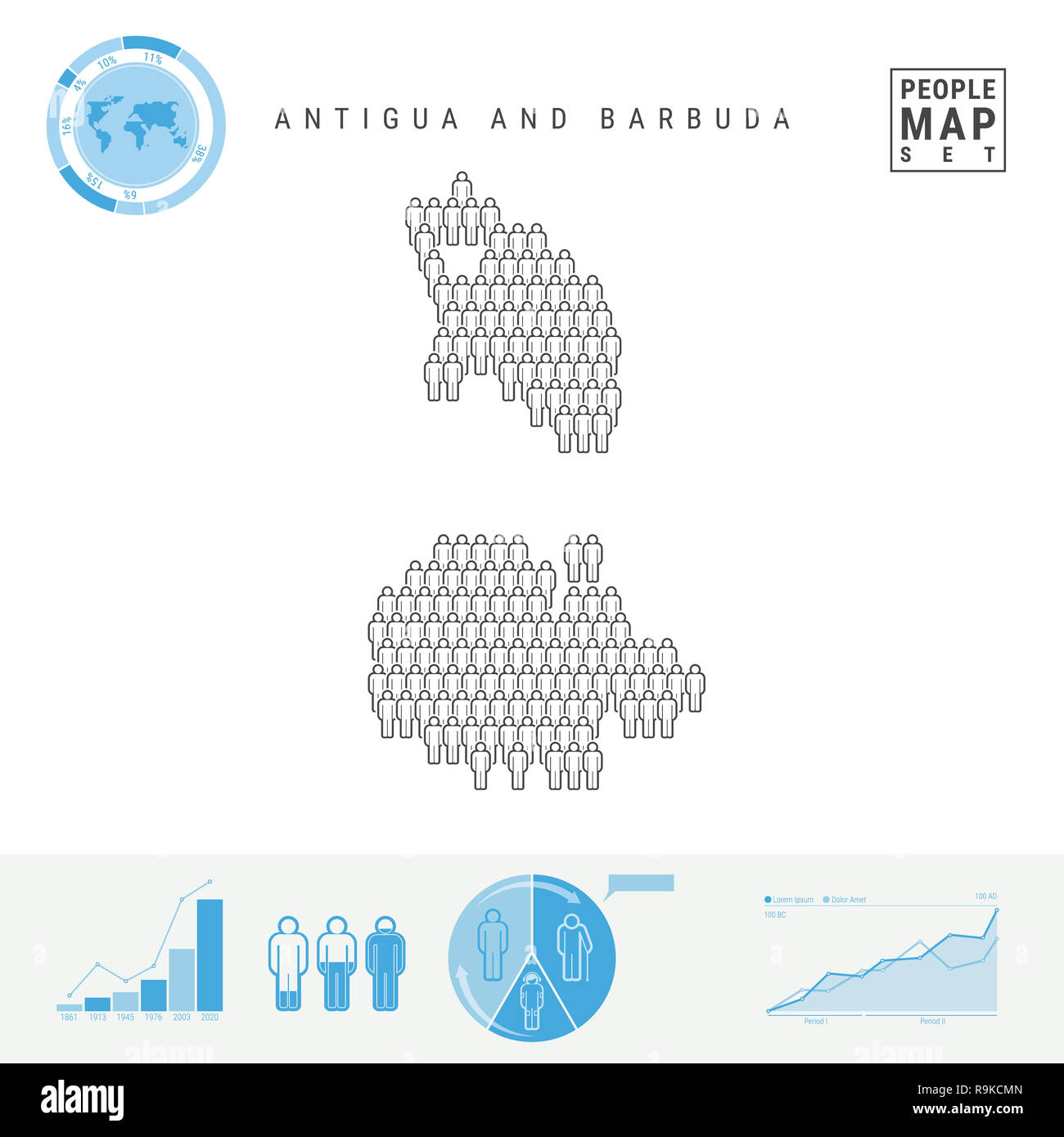 Antigua and Barbuda People Icon Map. People Crowd in the Shape of a Map ...