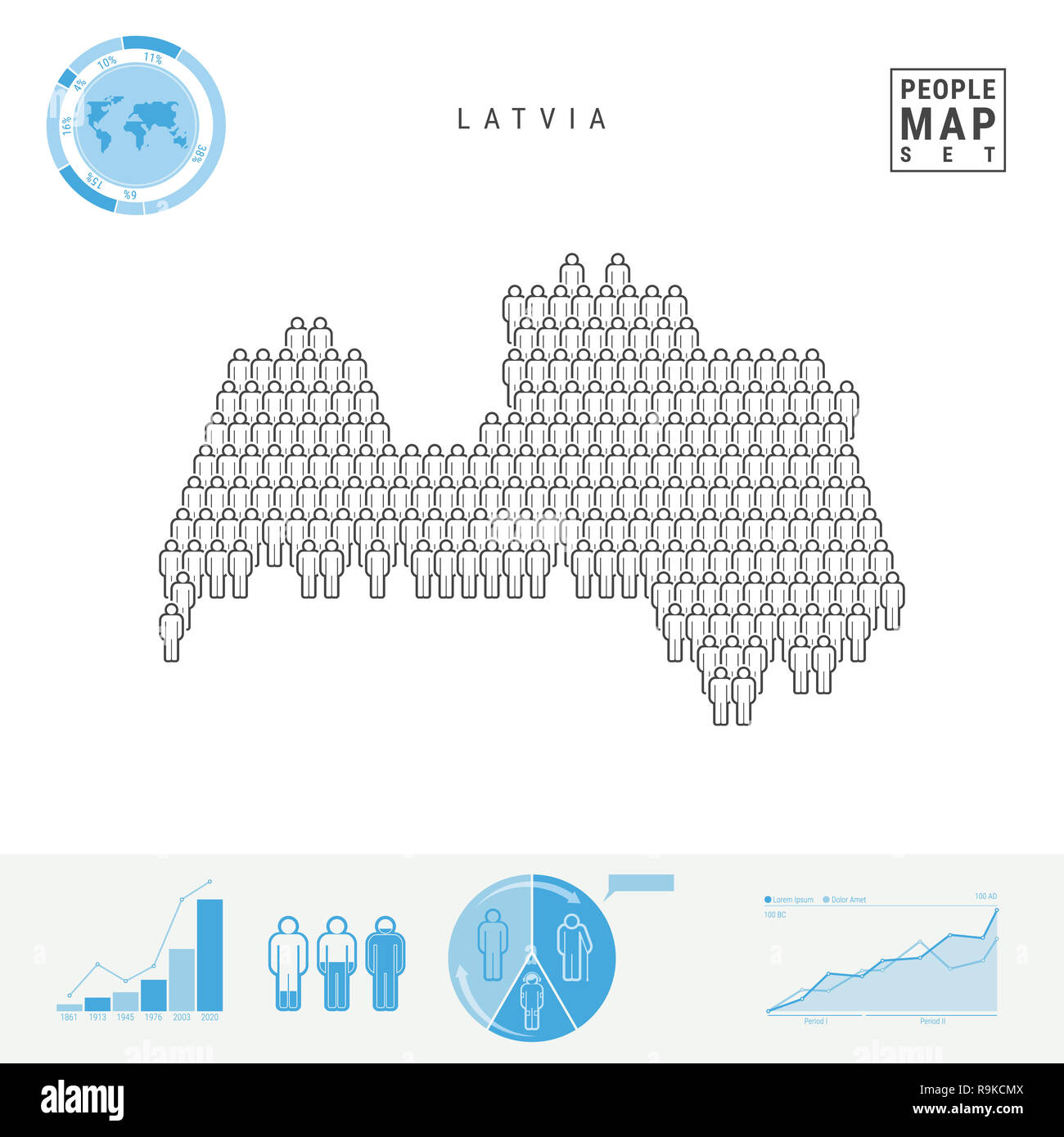 Latvia People Icon Map. People Crowd in the Shape of a Map of Latvia ...