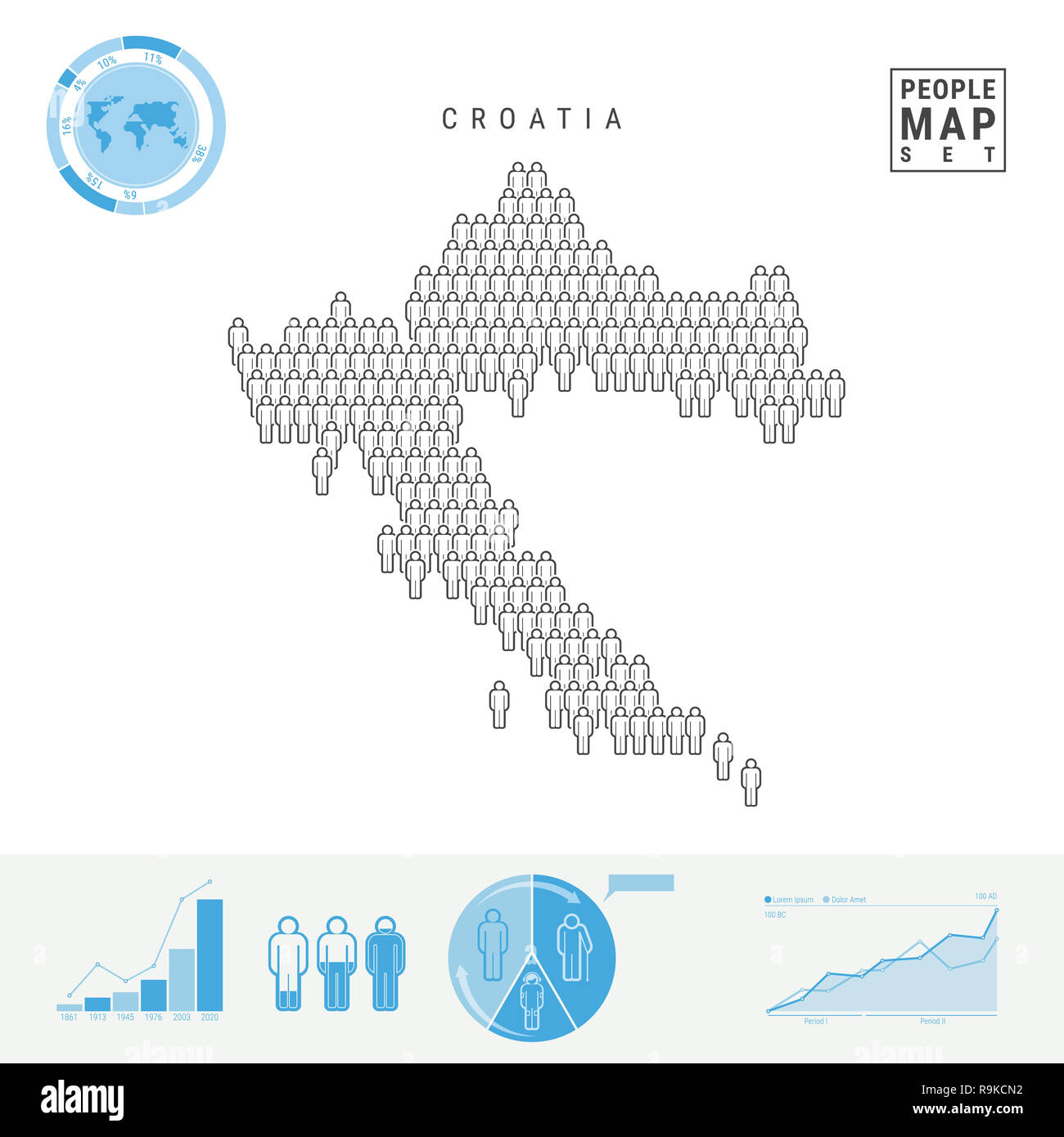 Croatia People Icon Map. People Crowd in the Shape of a Map of Croatia ...