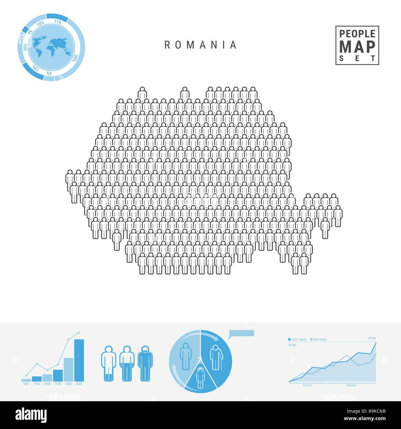 Romania People Icon Map. People Crowd in the Shape of a Map of Romania ...