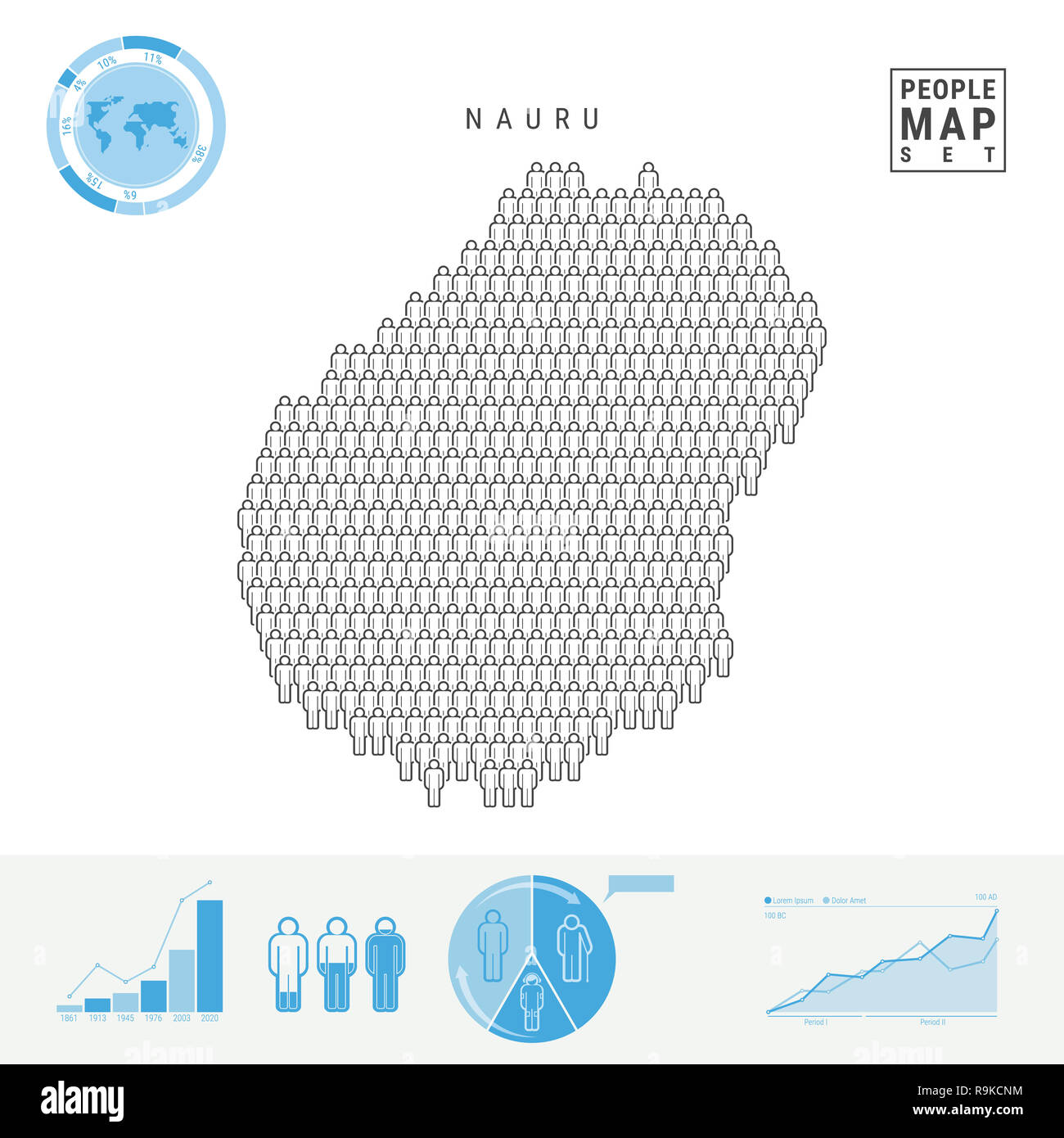 Nauru People Icon Map. People Crowd in the Shape of a Map of Nauru ...