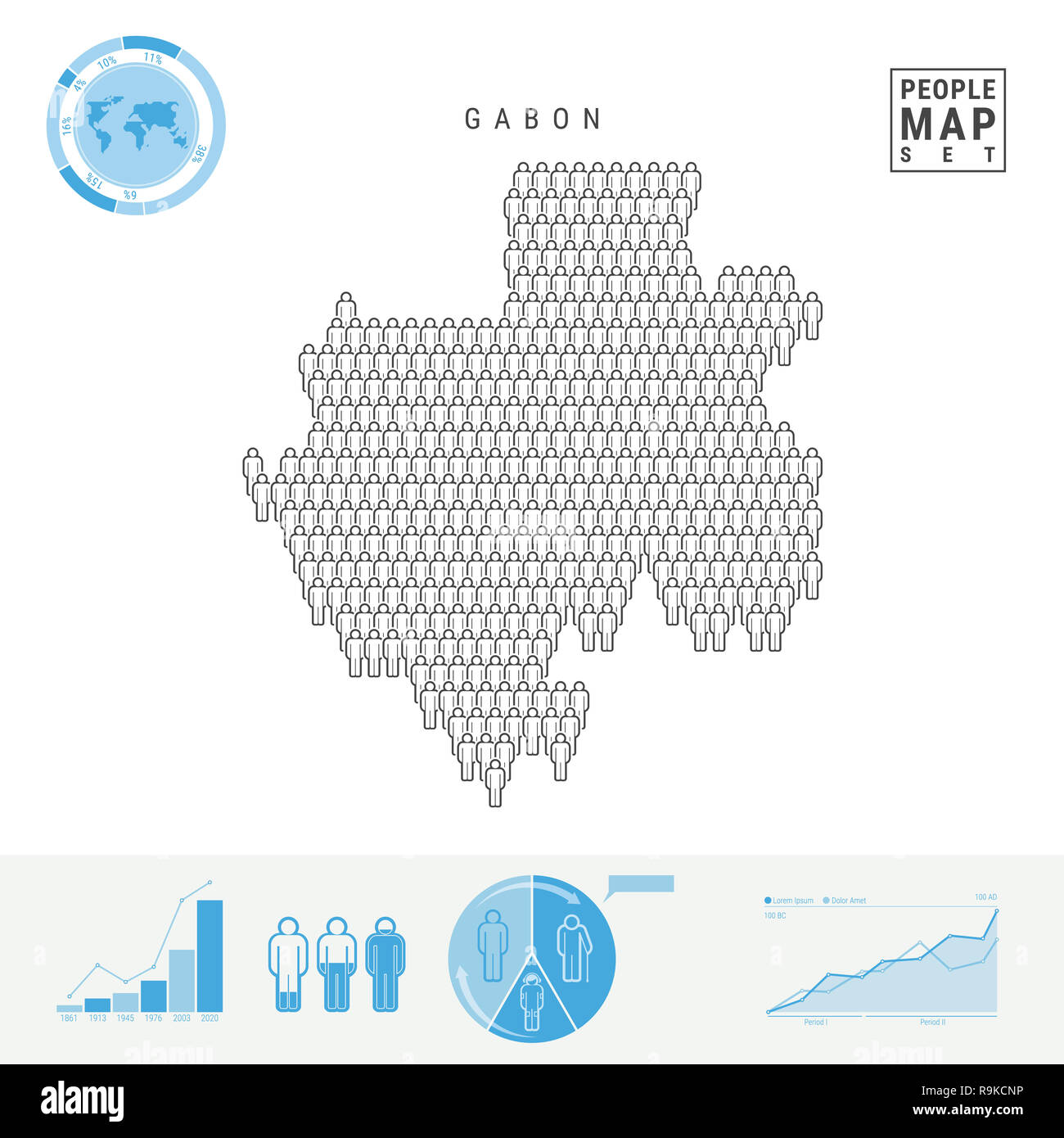 Gabon People Icon Map. People Crowd in the Shape of a Map of Gabon ...