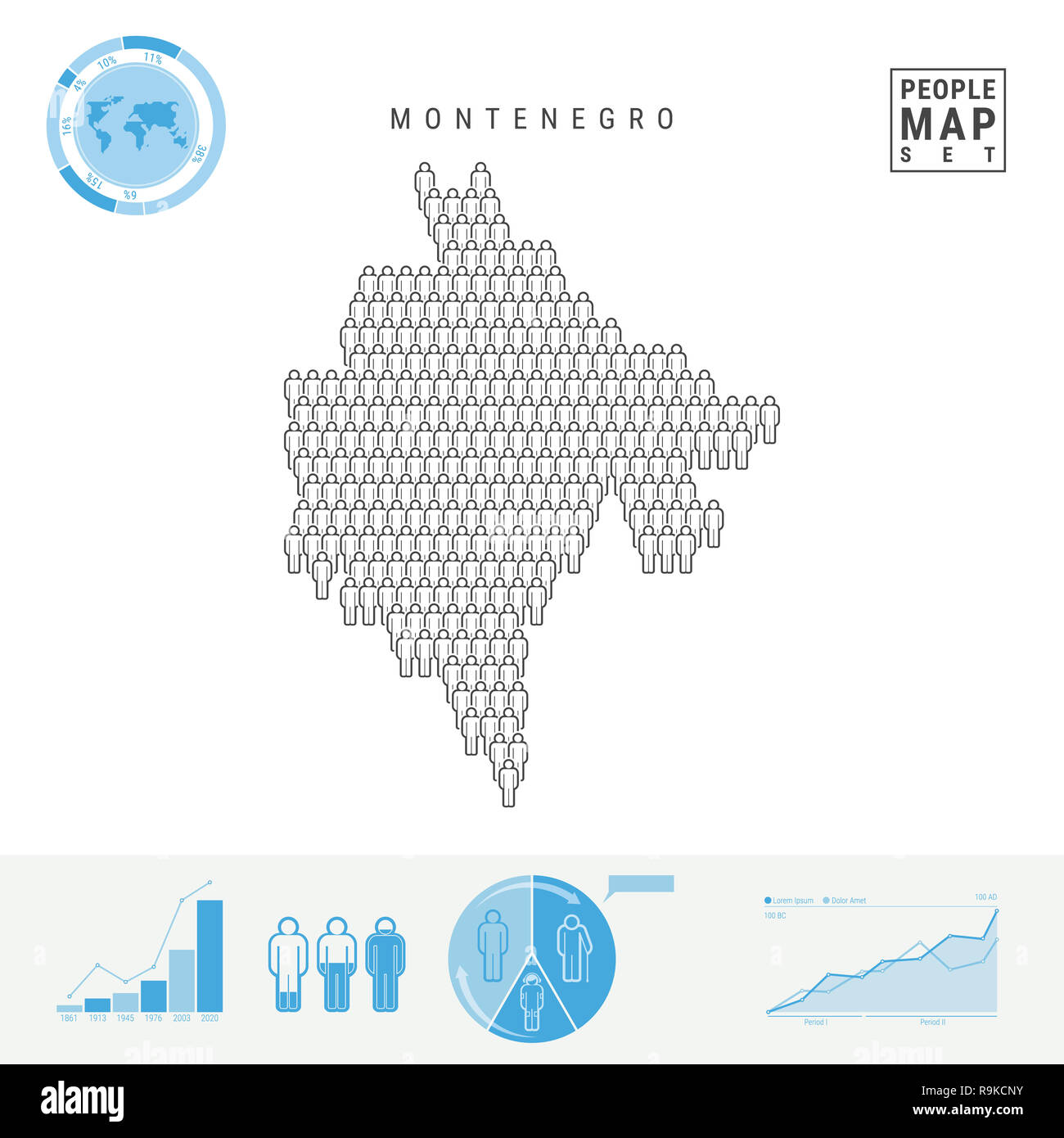 Montenegro People Icon Map. People Crowd in the Shape of a Map of ...