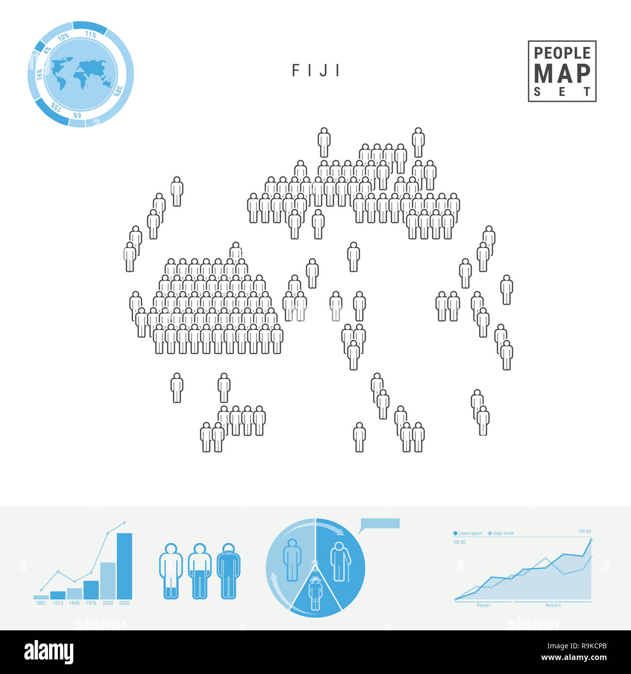 Fiji People Icon Map. People Crowd in the Shape of a Map of Fiji ...