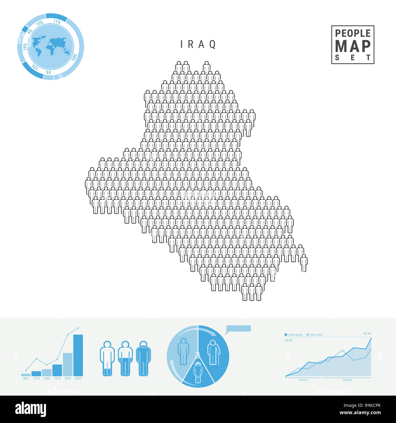 Iraq People Icon Map. People Crowd in the Shape of a Map of Iraq ...