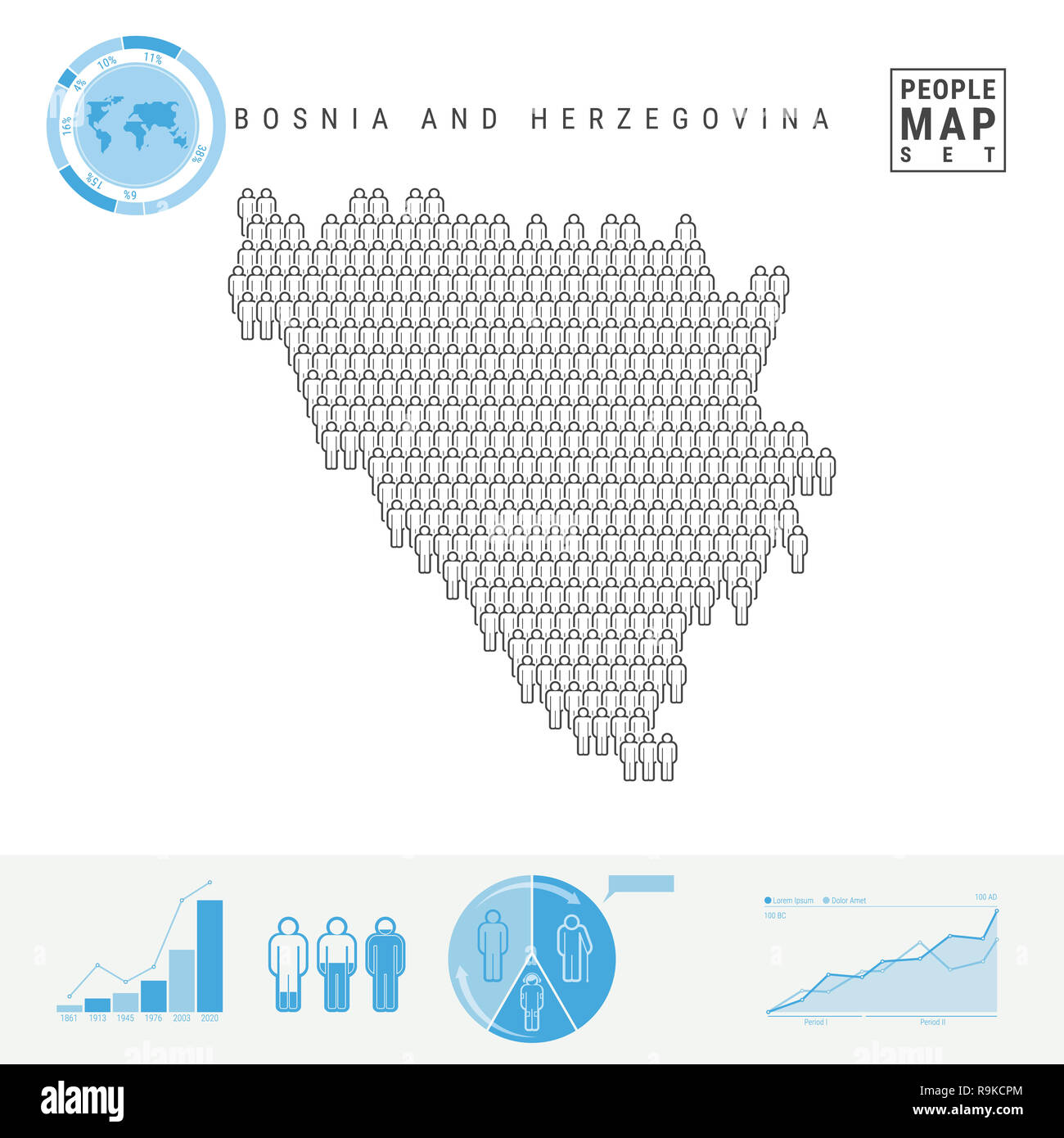 Bosnia and Herzegovina People Icon Map. People Crowd in the Shape of a ...