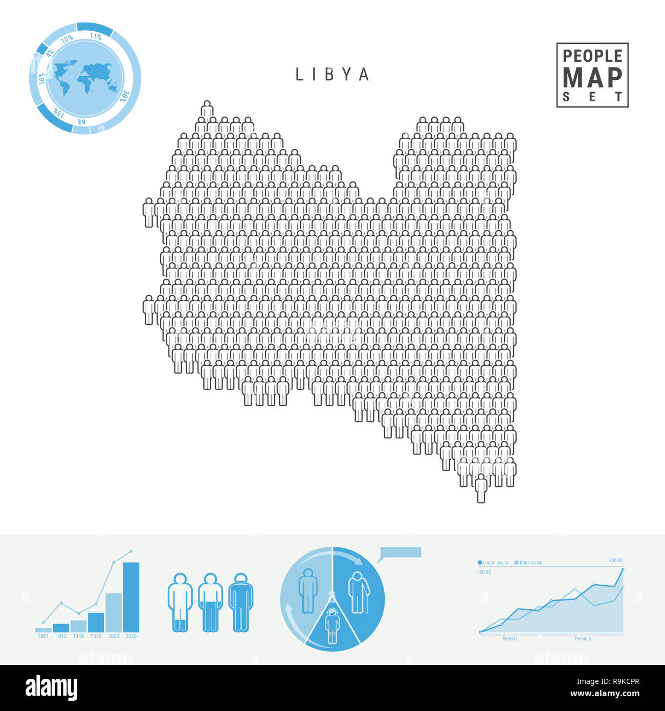 Libya People Icon Map. People Crowd in the Shape of a Map of Libya ...