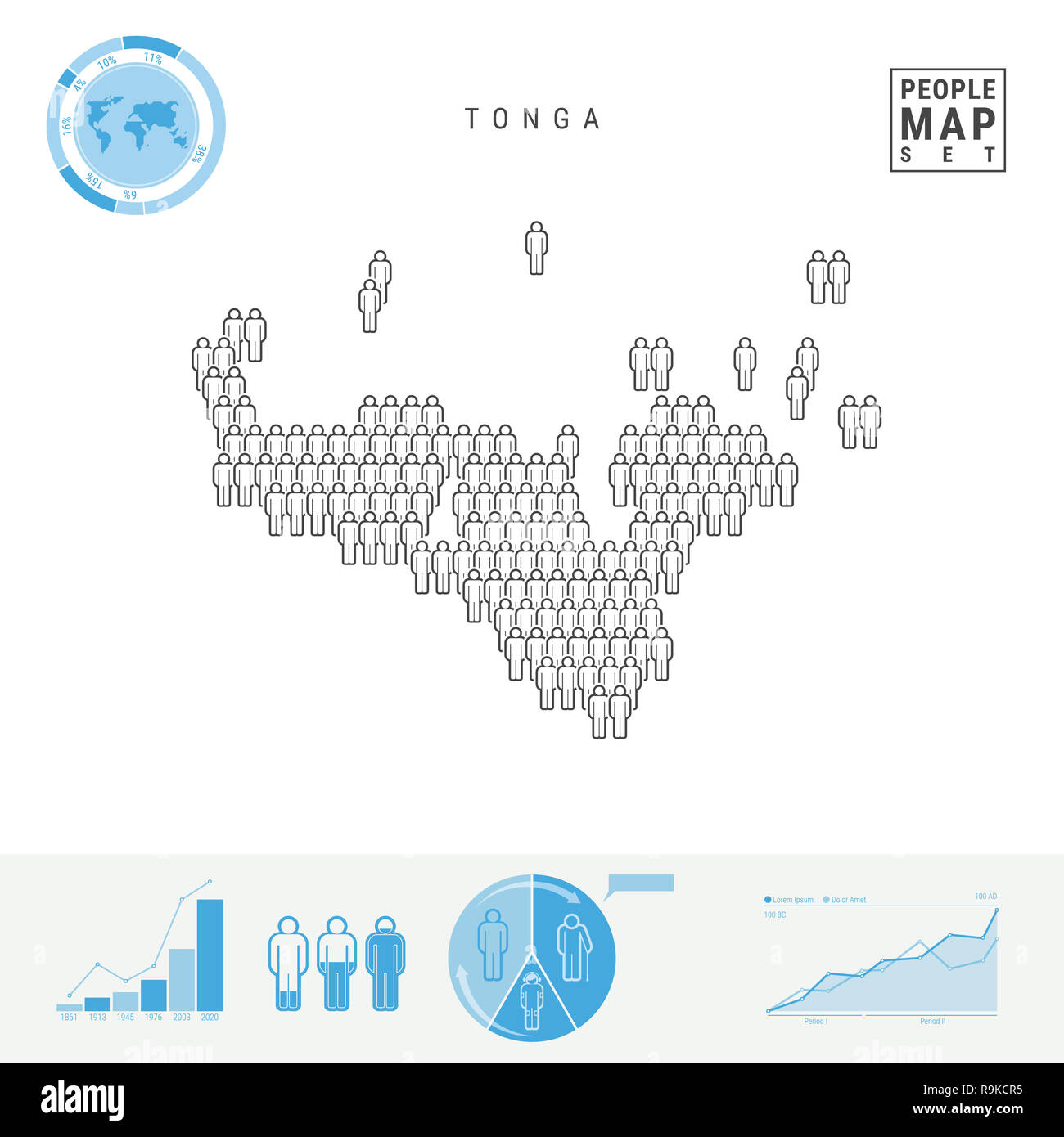Tonga People Icon Map. People Crowd in the Shape of a Map of Tonga ...