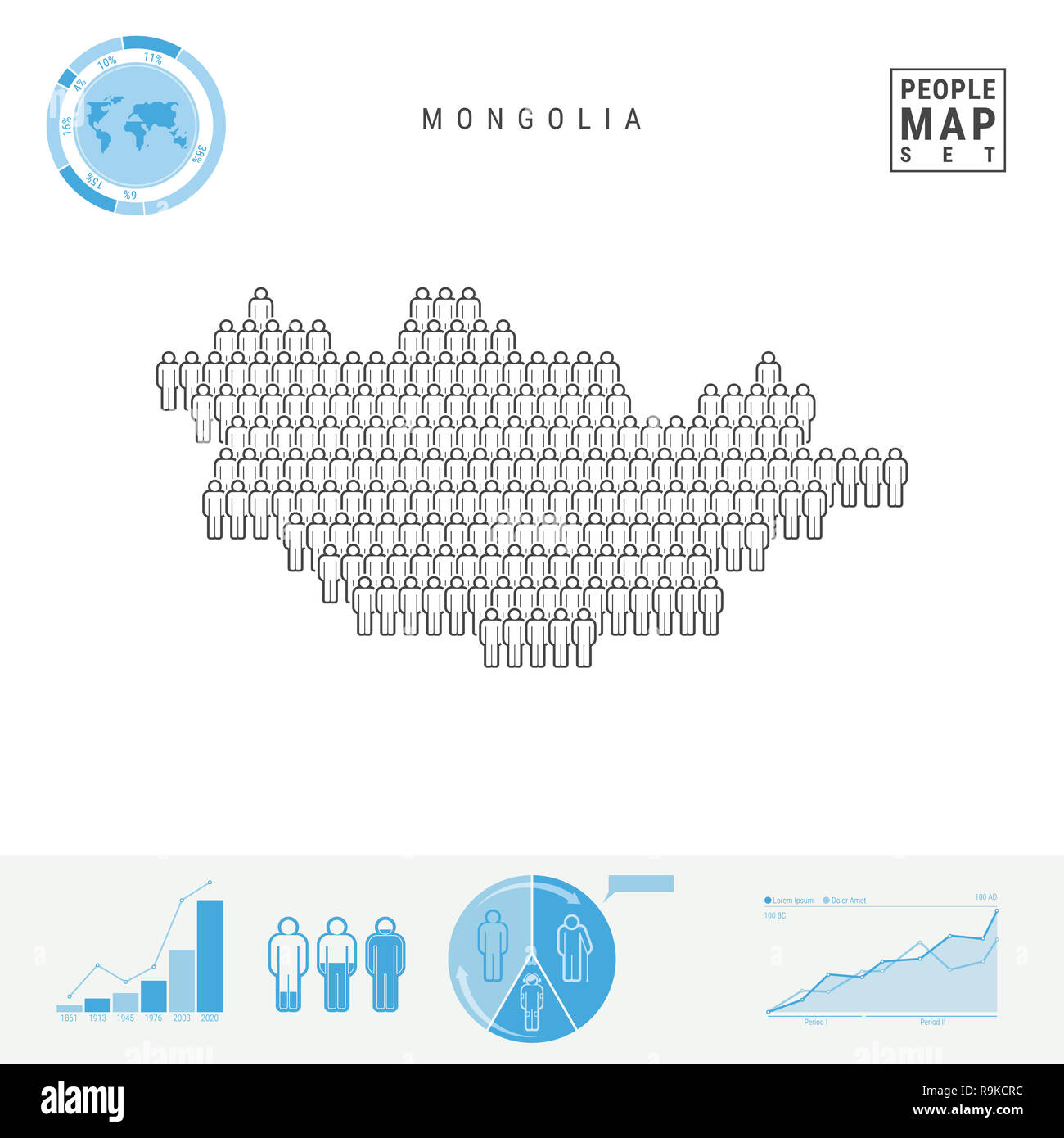 Mongolia People Icon Map. People Crowd in the Shape of a Map of ...