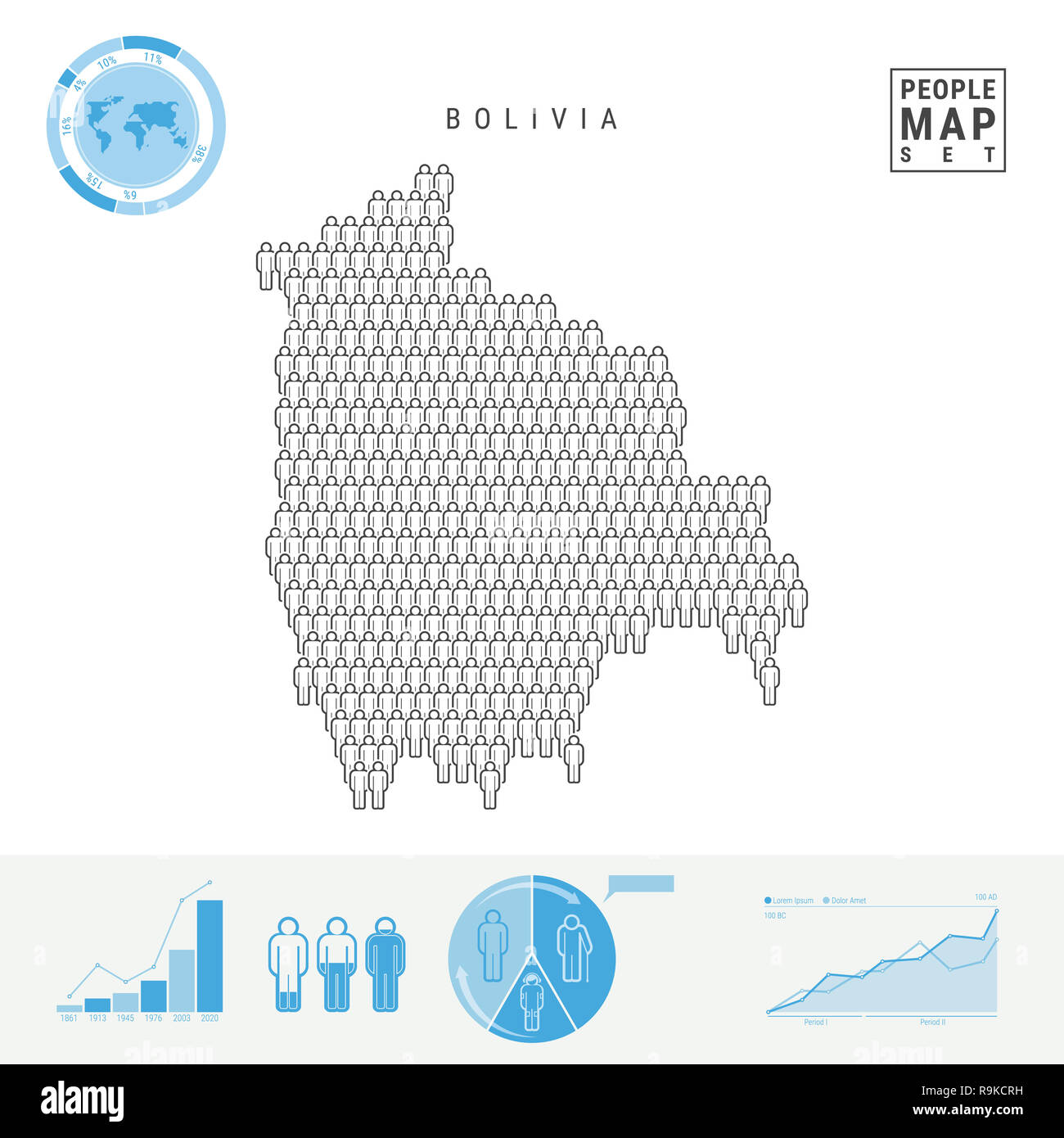 Bolivia People Icon Map. People Crowd in the Shape of a Map of Bolivia ...