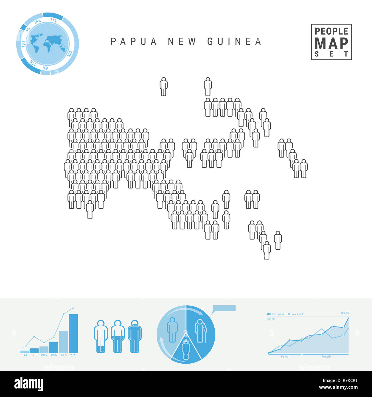 Papua New Guinea People Icon Map. People Crowd in the Shape of a Map of ...