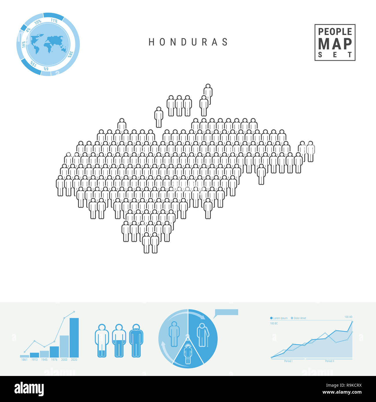 Honduras People Icon Map. People Crowd in the Shape of a Map of ...