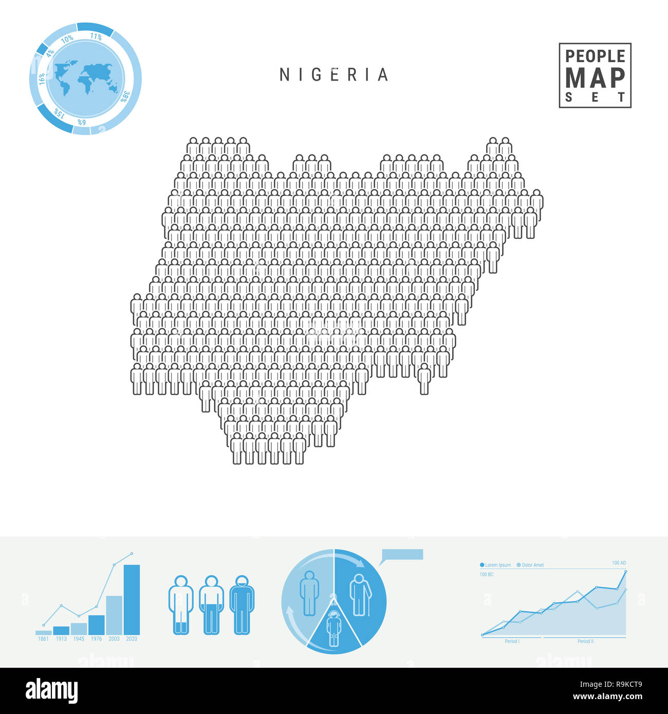 Nigeria People Icon Map. People Crowd in the Shape of a Map of Nigeria ...