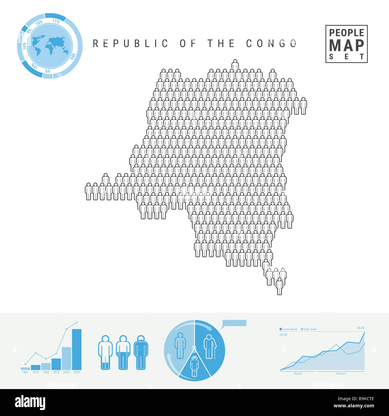 Republic of the Congo People Icon Map. People Crowd in the Shape of a ...