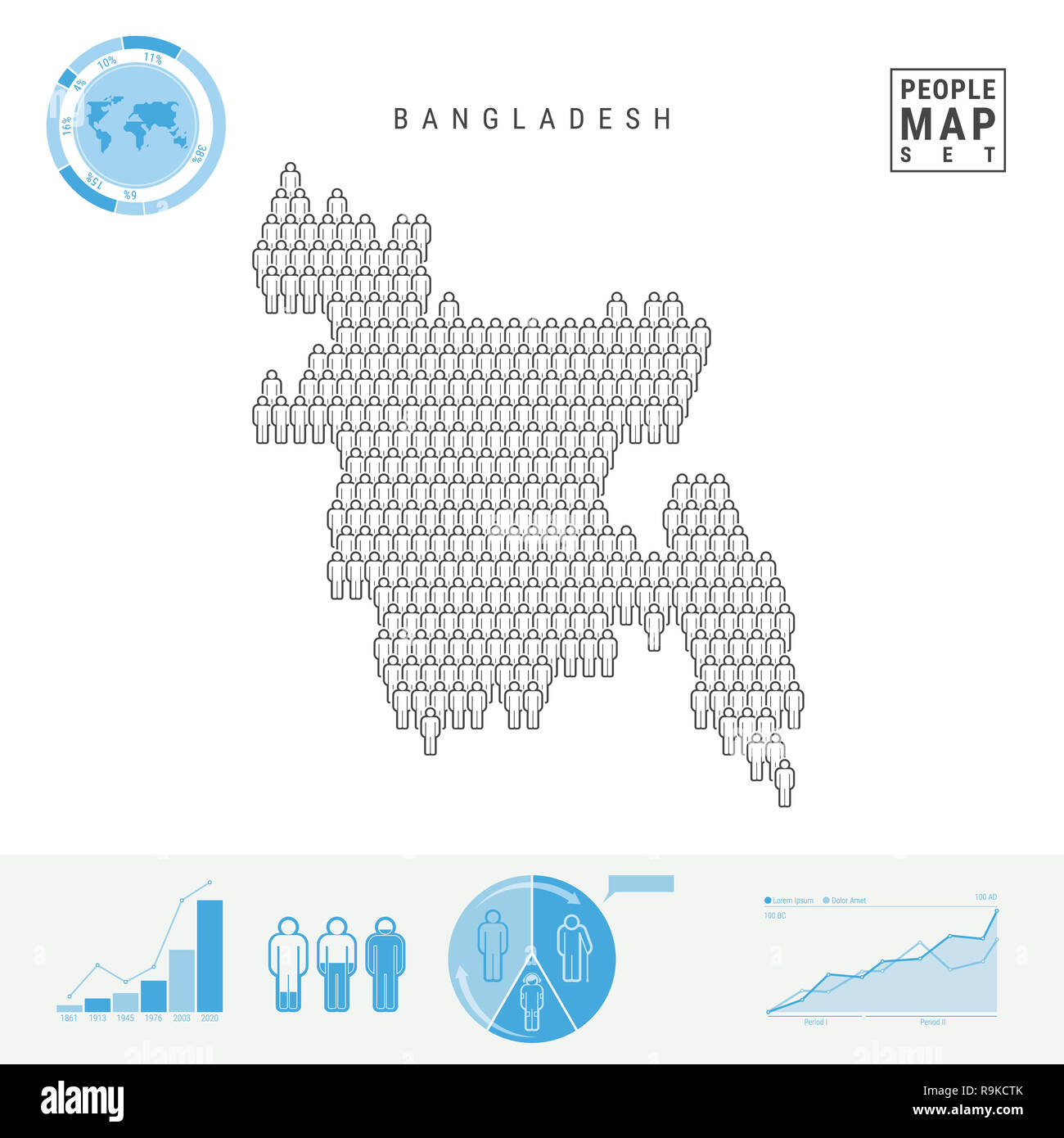 Bangladesh People Icon Map. People Crowd in the Shape of a Map of ...
