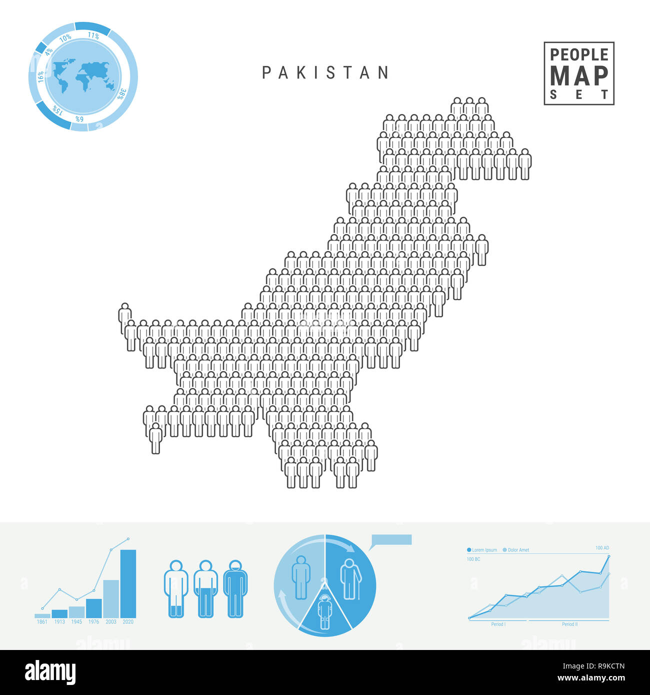 Pakistan People Icon Map. People Crowd in the Shape of a Map of ...