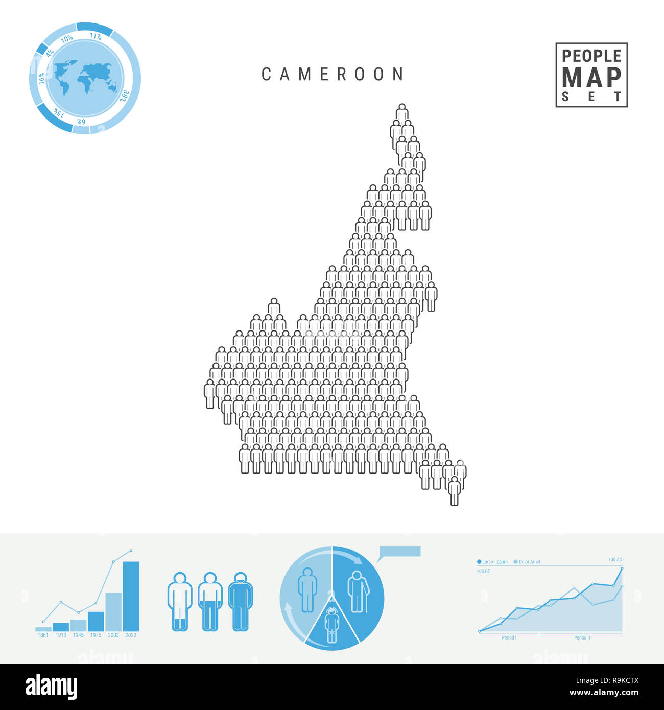 Cameroon People Icon Map. People Crowd in the Shape of a Map of ...