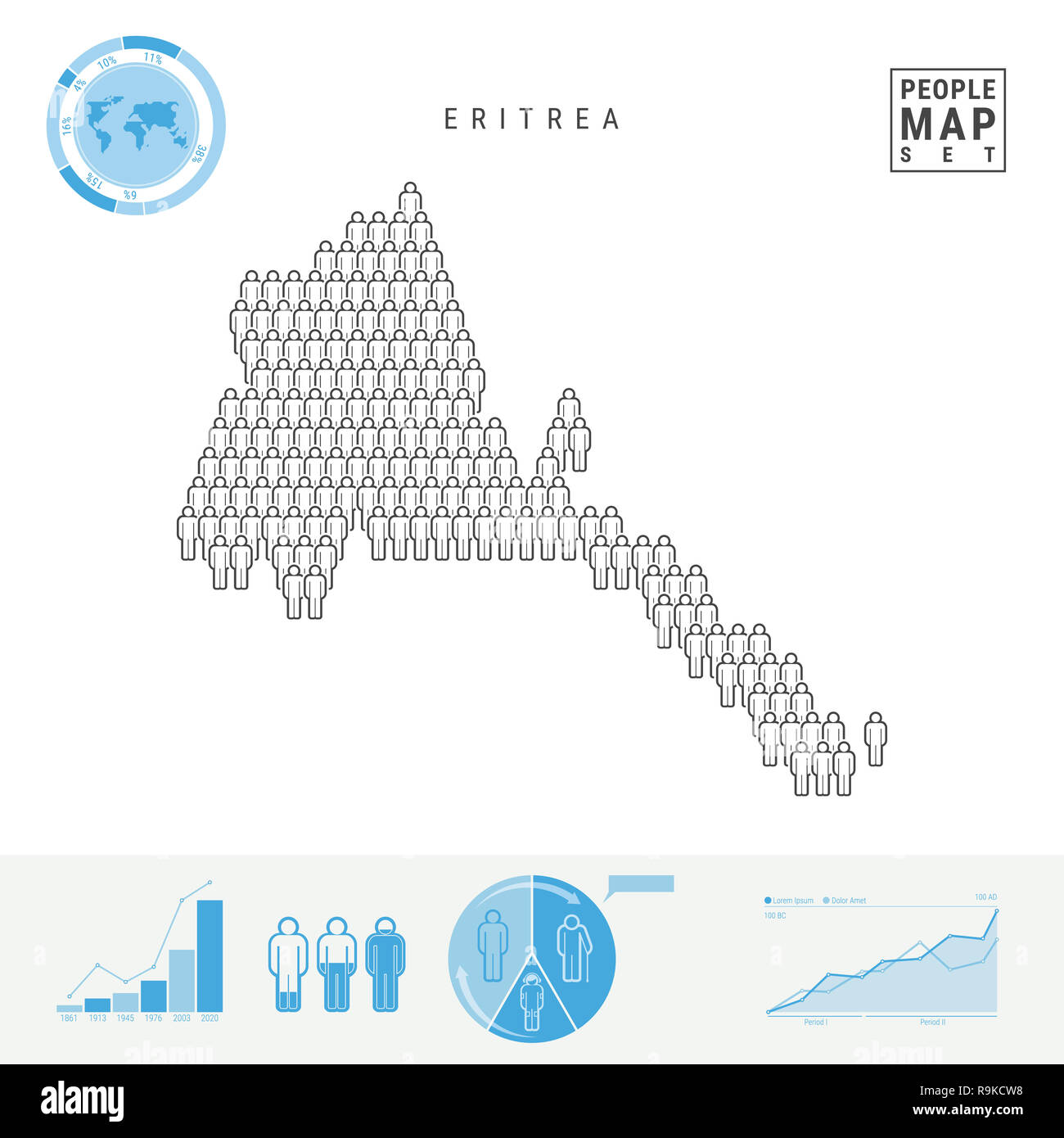 Eritrea People Icon Map. People Crowd in the Shape of a Map of Eritrea ...
