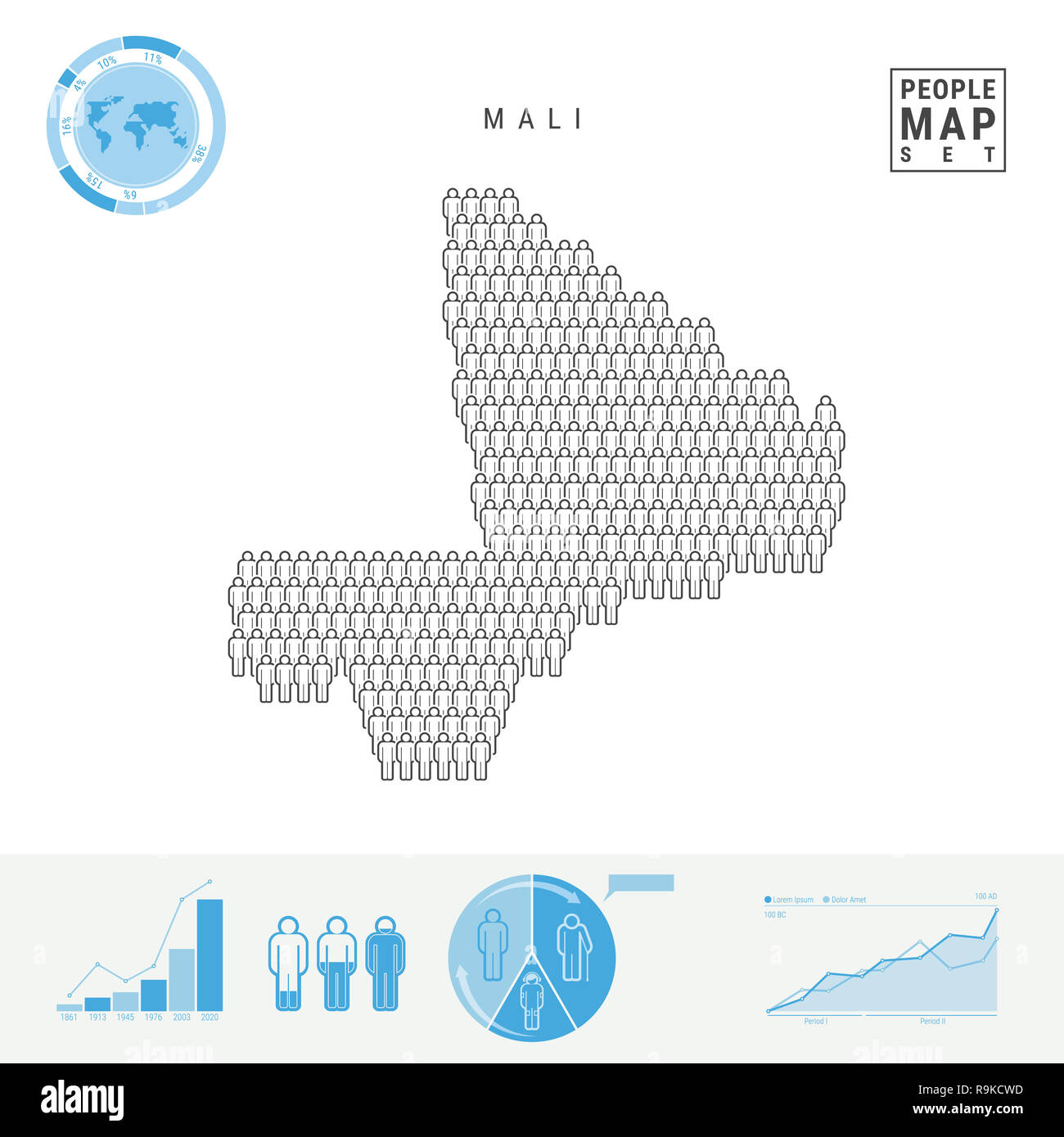 Mali People Icon Map. People Crowd in the Shape of a Map of Mali ...