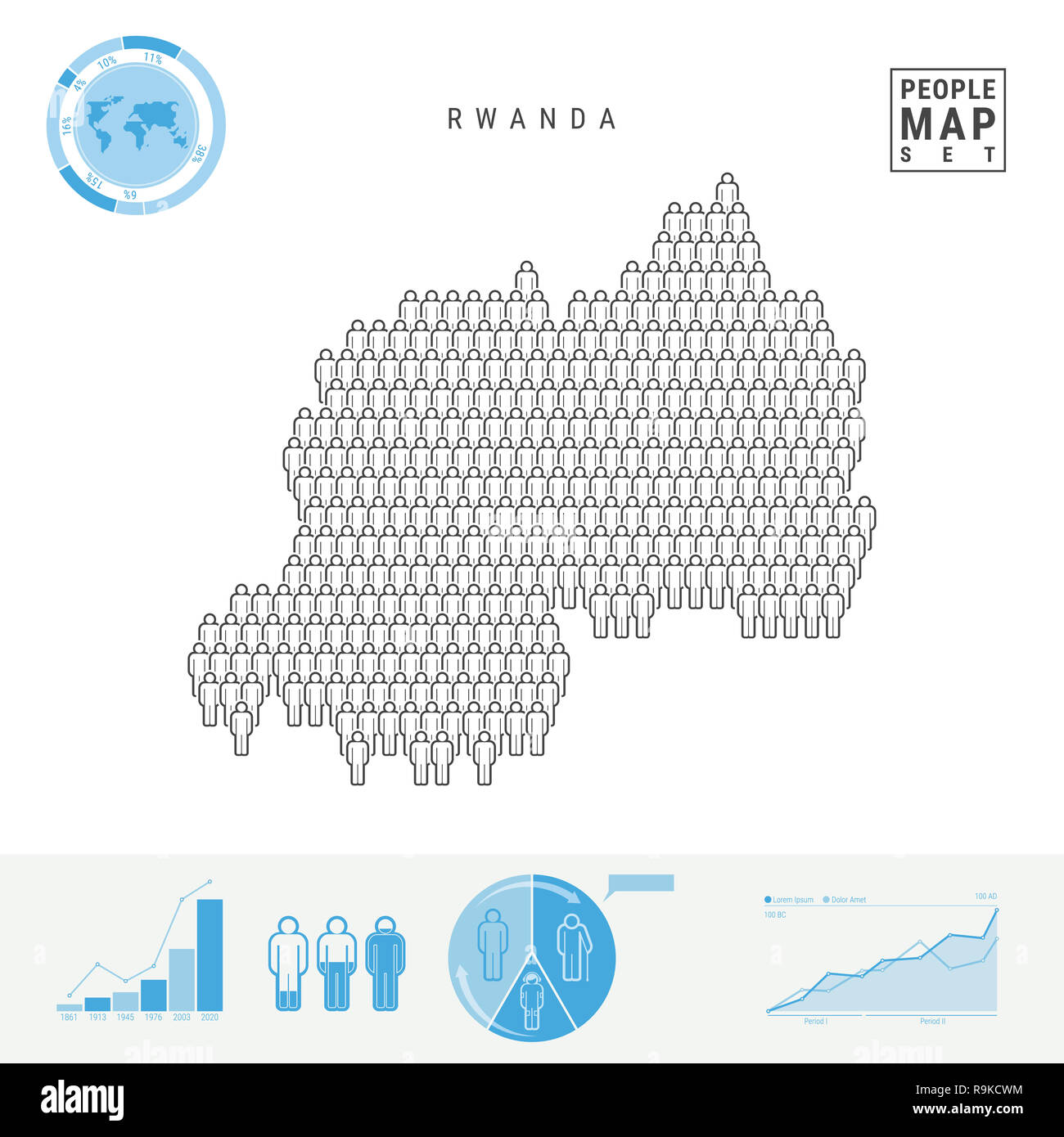 Rwanda People Icon Map. People Crowd in the Shape of a Map of Rwanda ...