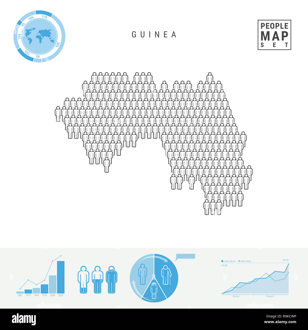 Guinea People Icon Map. People Crowd in the Shape of a Map of Guinea ...