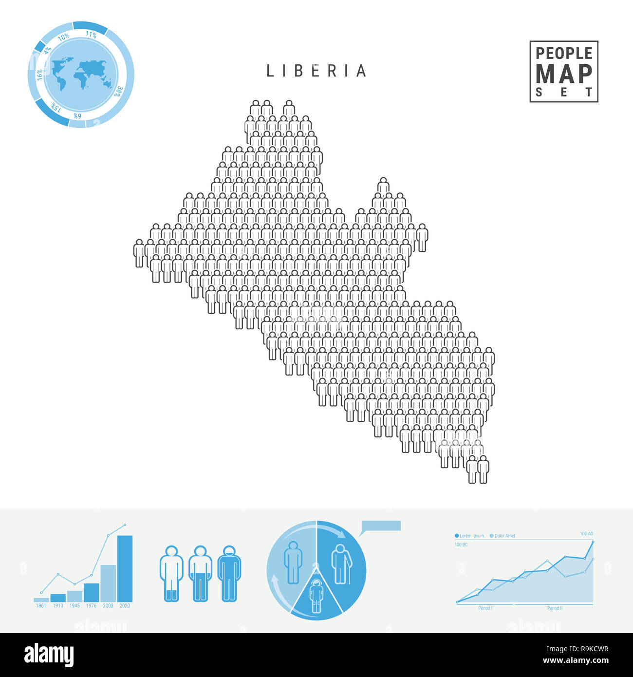 Liberia People Icon Map. People Crowd in the Shape of a Map of Liberia ...