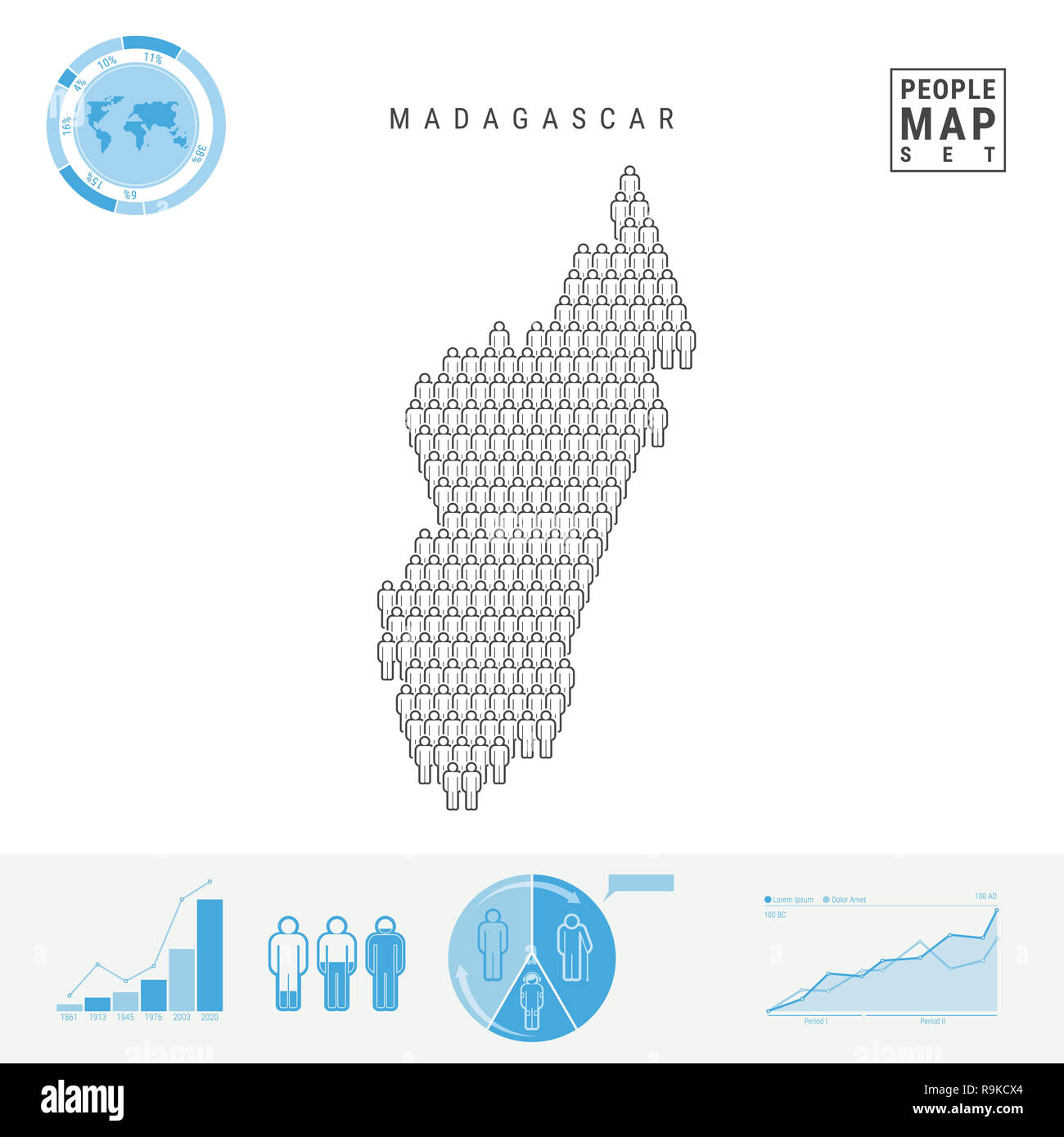 Madagascar People Icon Map. People Crowd in the Shape of a Map of ...
