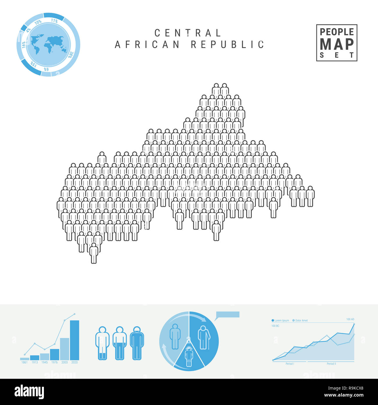 Central African Republic People Icon Map. People Crowd in the Shape of ...