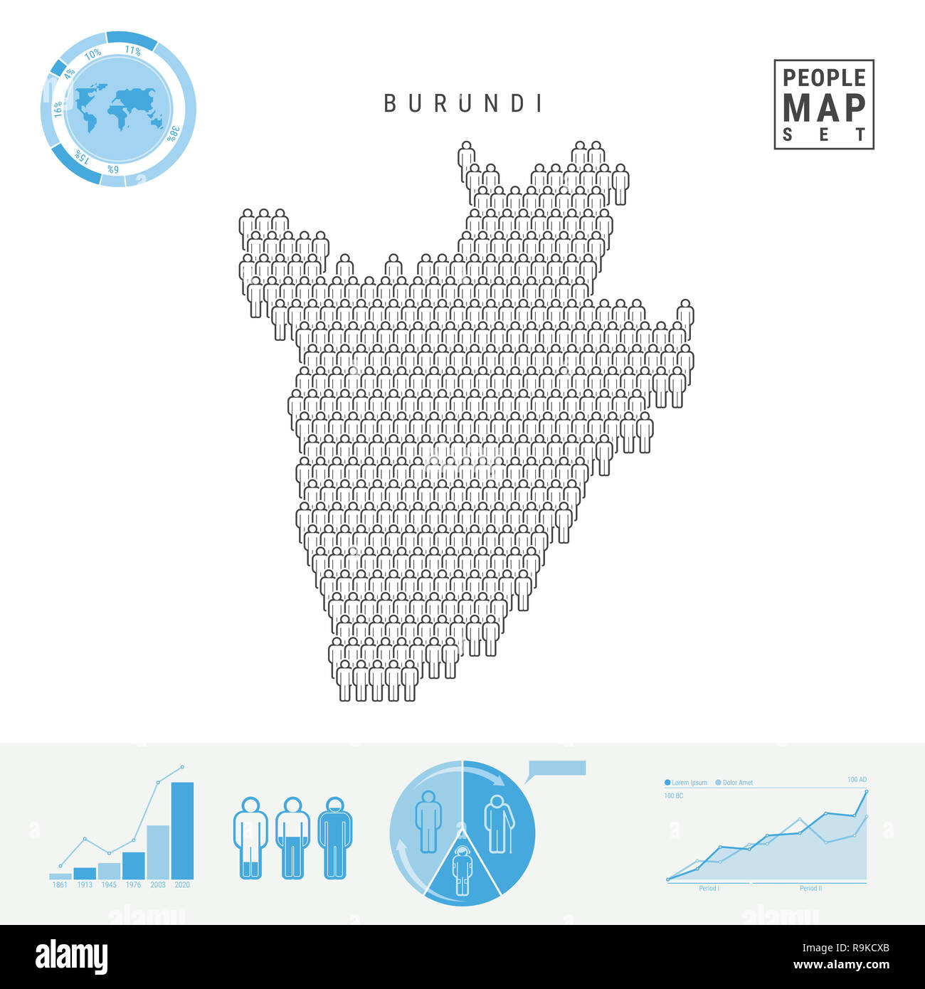Burundi People Icon Map. People Crowd in the Shape of a Map of Burundi ...