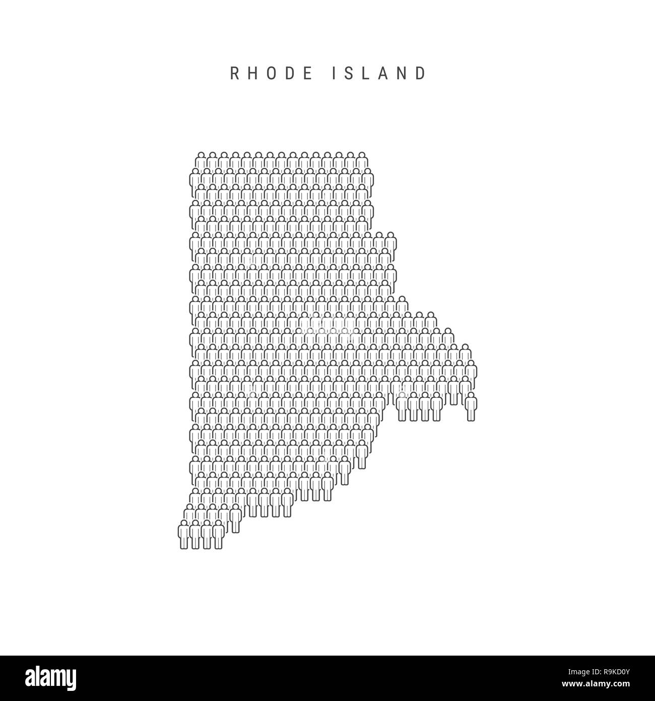 People Map of Rhode Island, US State. Stylized Silhouette, People Crowd ... People Map of Rhode Island, US State. Stylized Silhouette, People Crowd ...