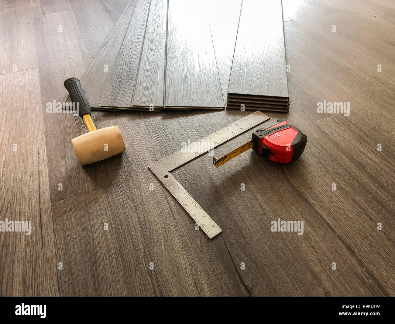New flooring installation Stock Photo - Alamy