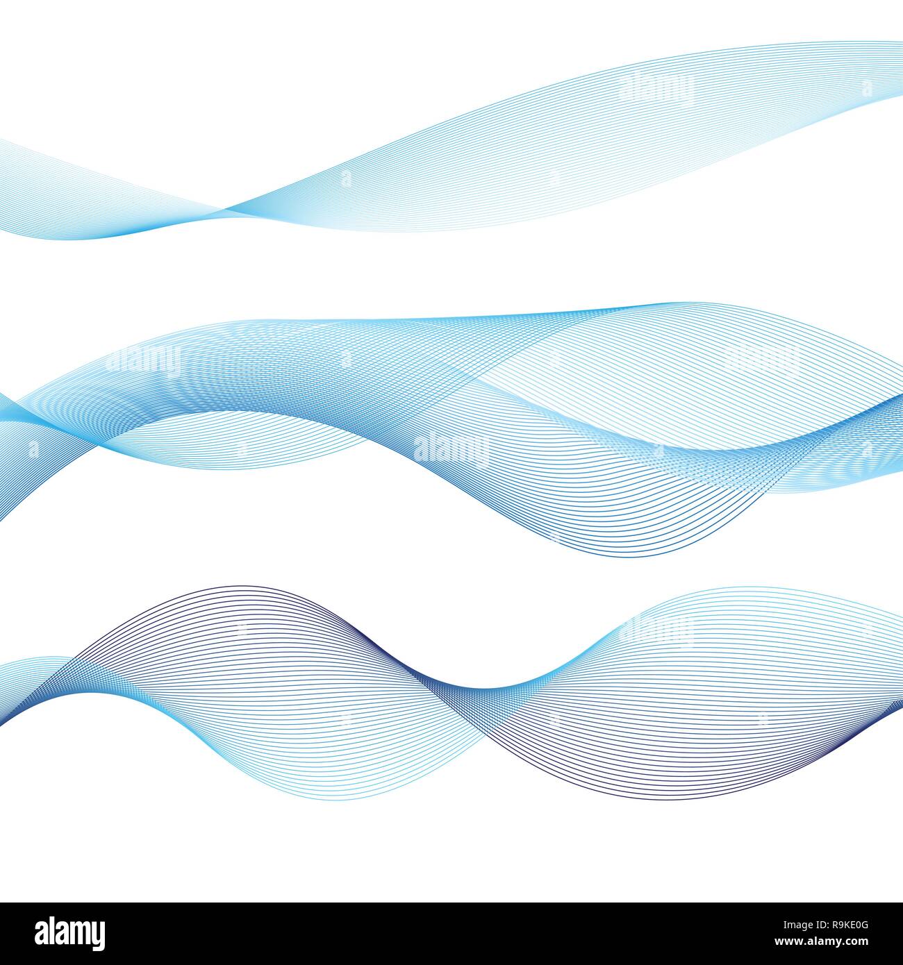 Abstract blue sea waves lines isolated on white background Stock Vector ...