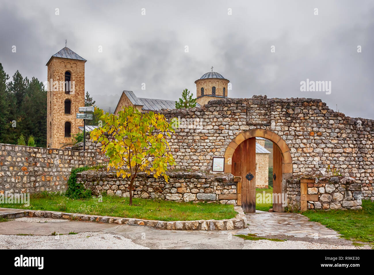 Serbian Orthodox Monastery Sopocani, 13th Century, Serbia - view from ...