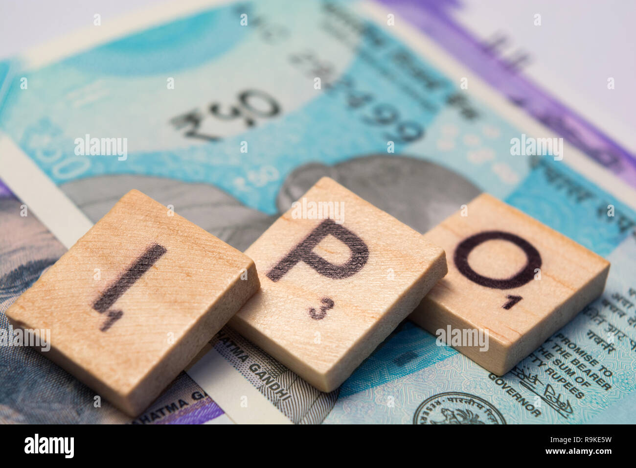Initial public offering or IPO concept with Indian Currency Notes Stock ...
